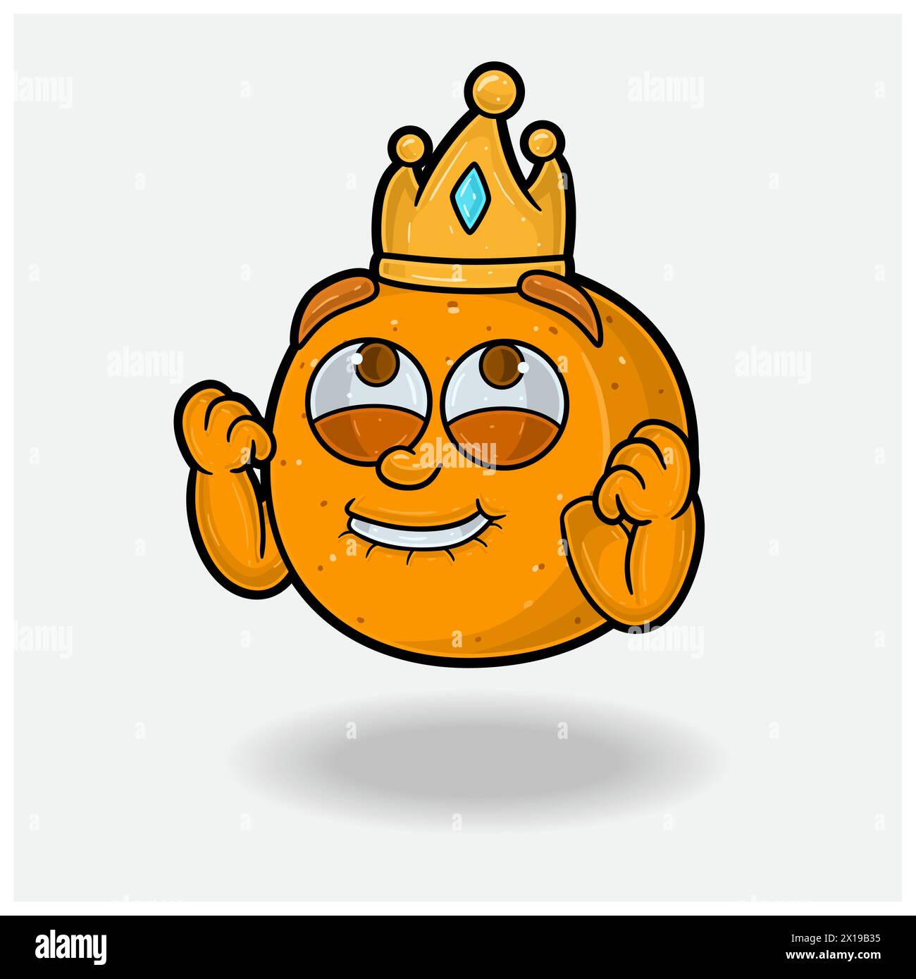Happy expression with Orange Fruit Crown Mascot Character Cartoon ...