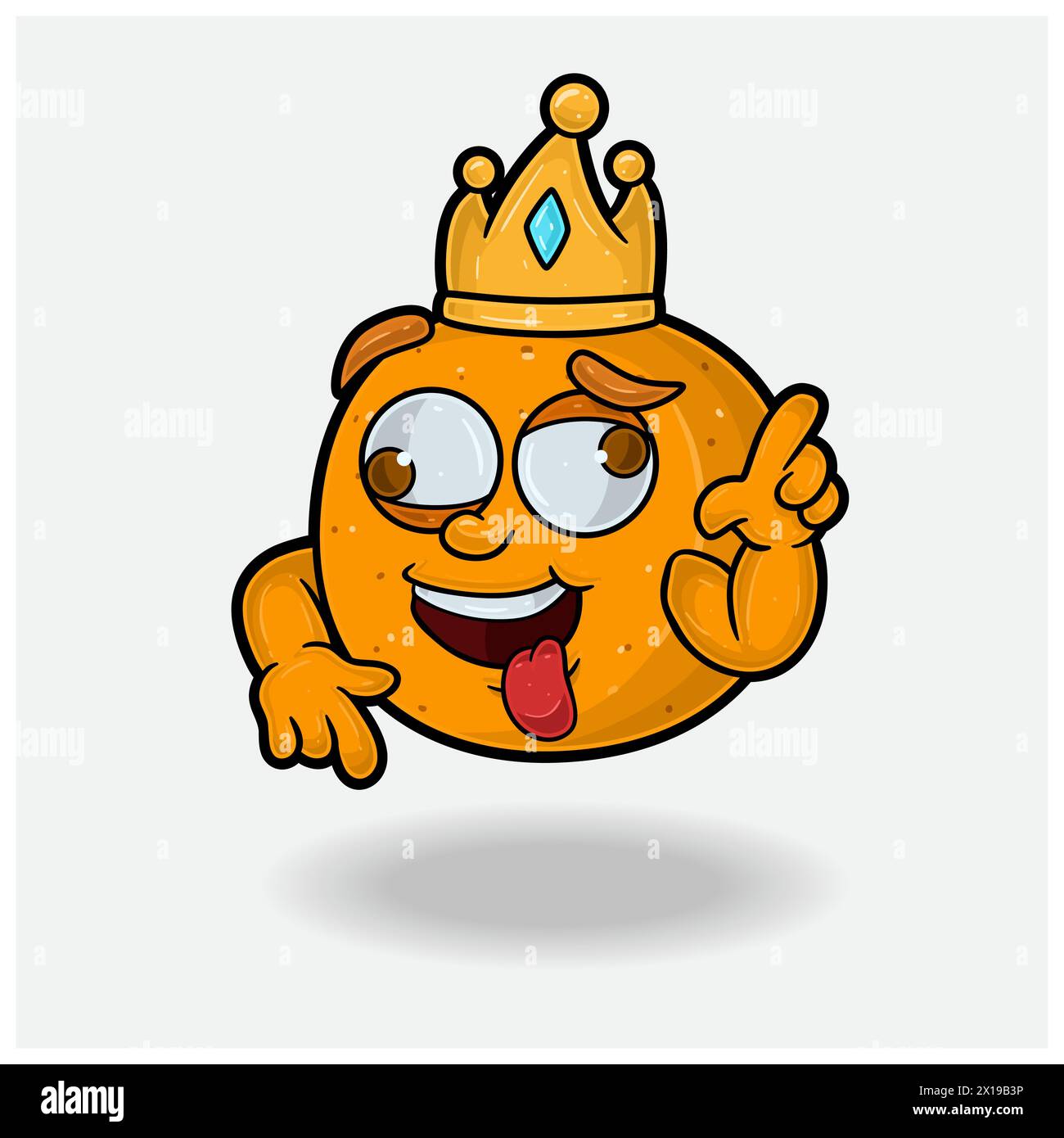 Crazy expression with Orange Fruit Crown Mascot Character Cartoon ...