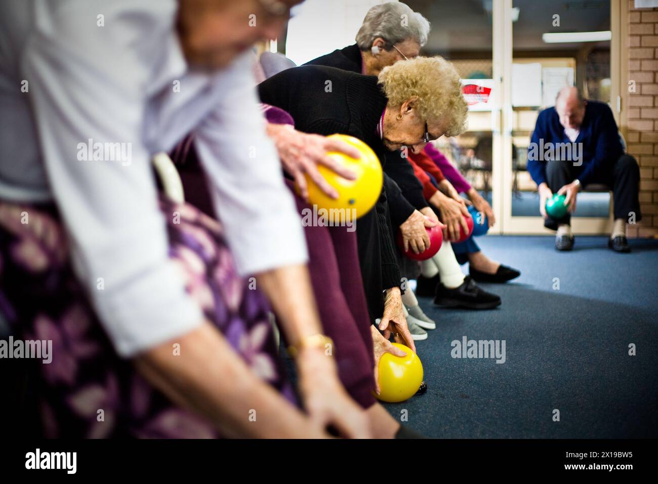ELDERLY RESIDENTS EXERCISING IN AN AGED CARE FACILITY IN AUSTRALIA ...