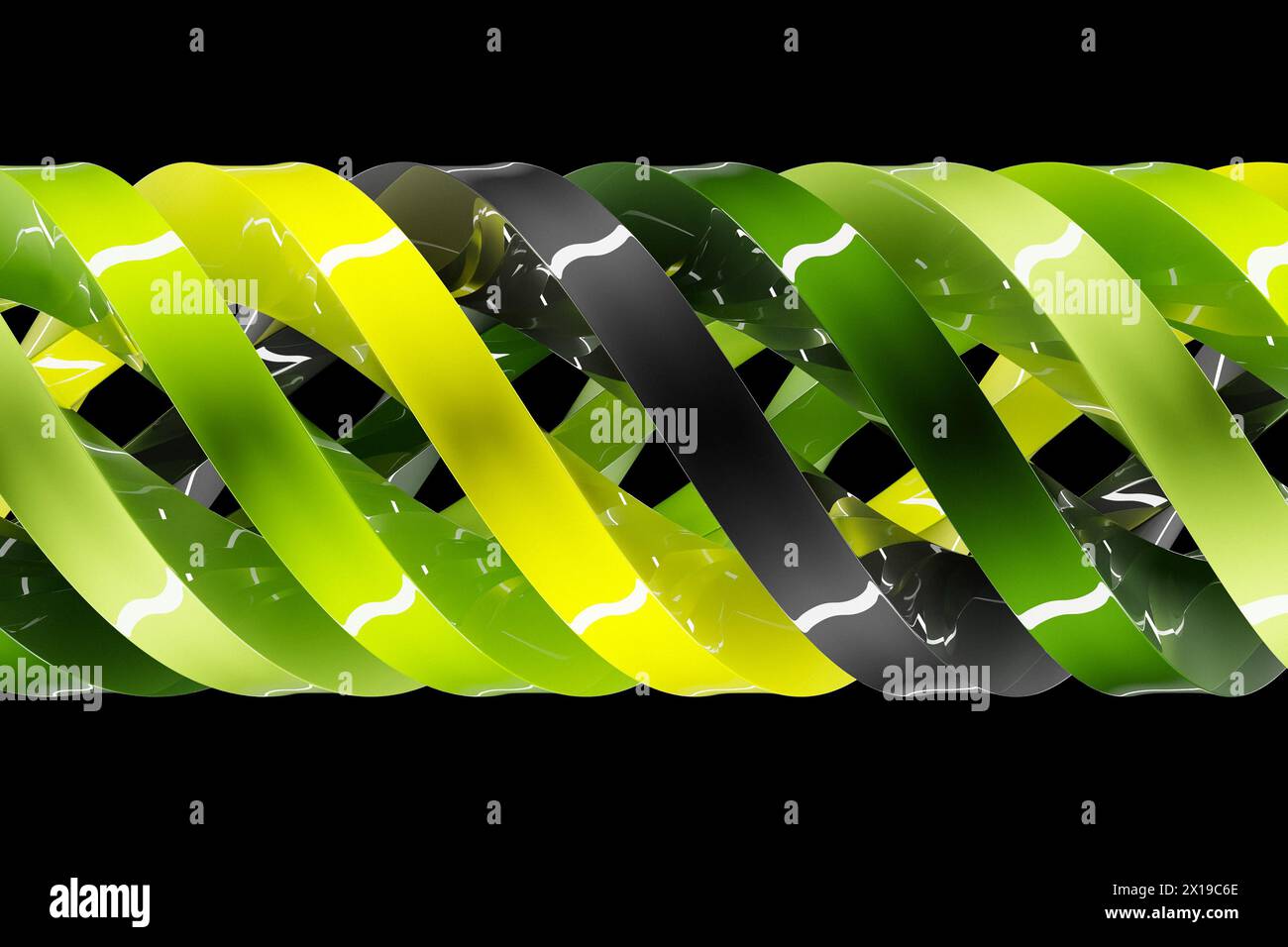3d illustration of a stereo strip of different colors. Geometric ...
