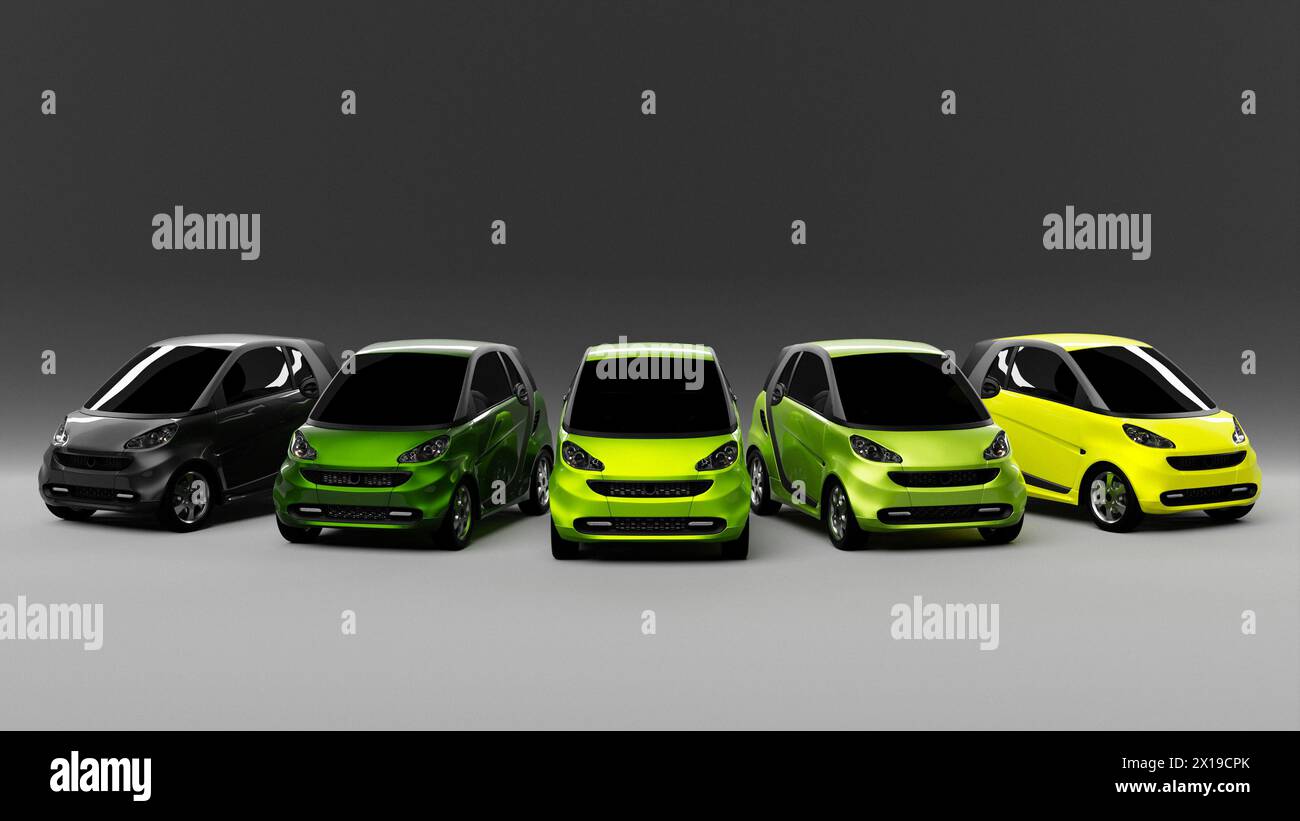3d illustration colorful models of children's cars Stock Photo - Alamy