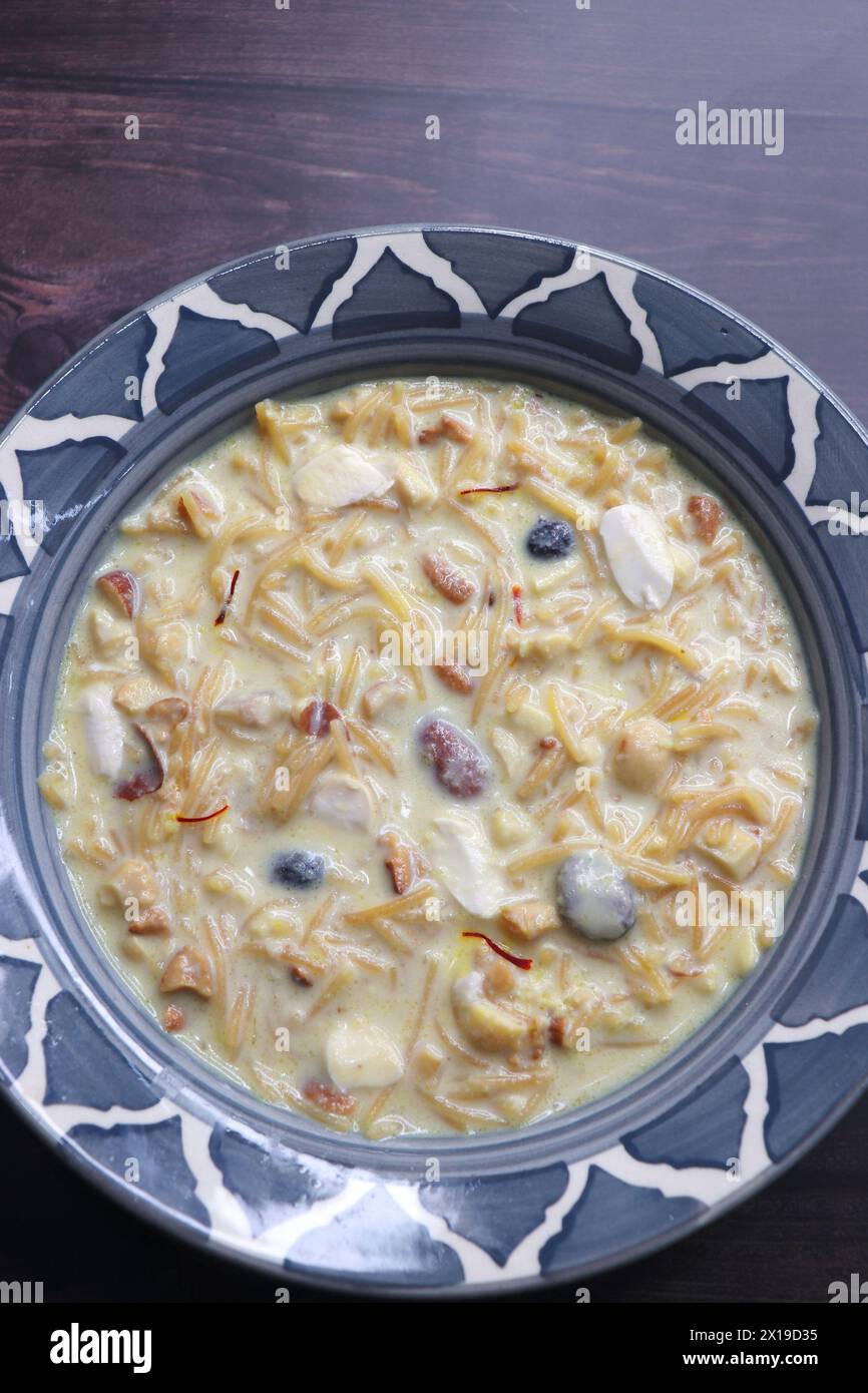 Sheer khurma, Semiya Kheer, Vermicelli Khir or kheer payasam garnished ...