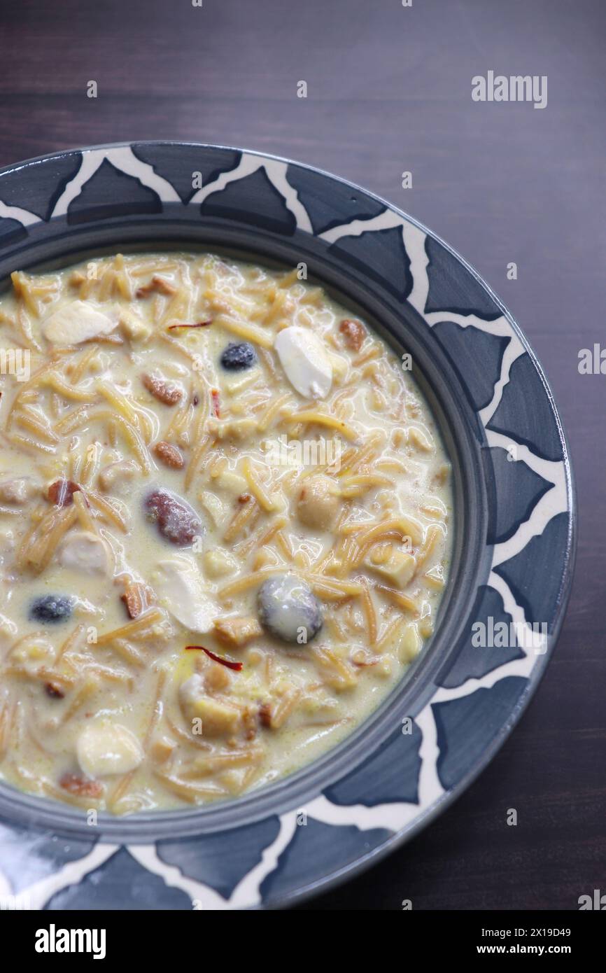Sheer khurma, Semiya Kheer, Vermicelli Khir or kheer payasam garnished ...