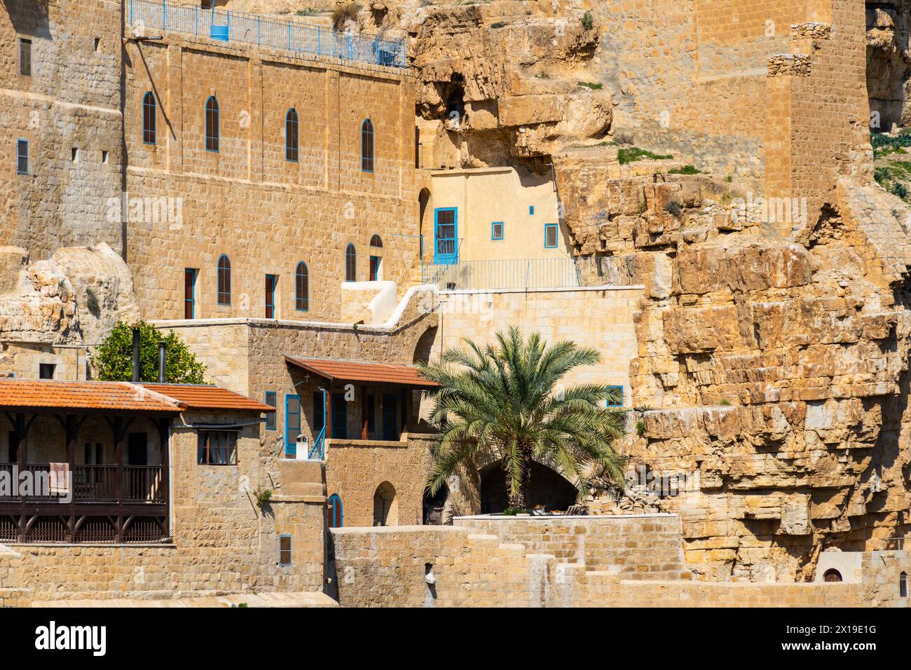Bethlehem, Palestine: Close up view of the Greek Orthodox Mar Saba ...