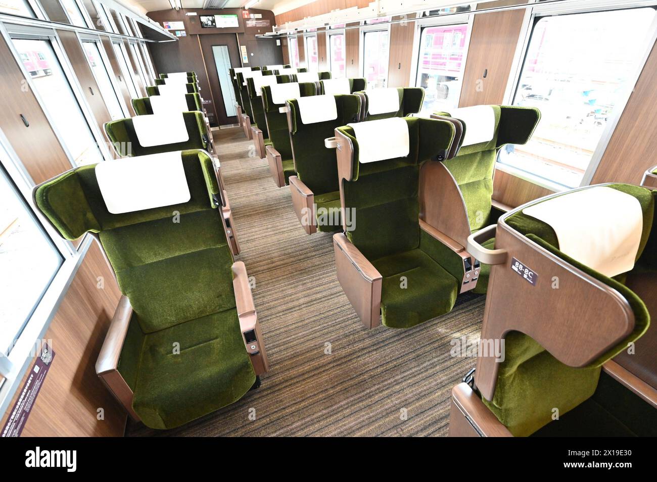Hankyu Co. unveils their new train in Settsu City, Osaka Prefecture on ...