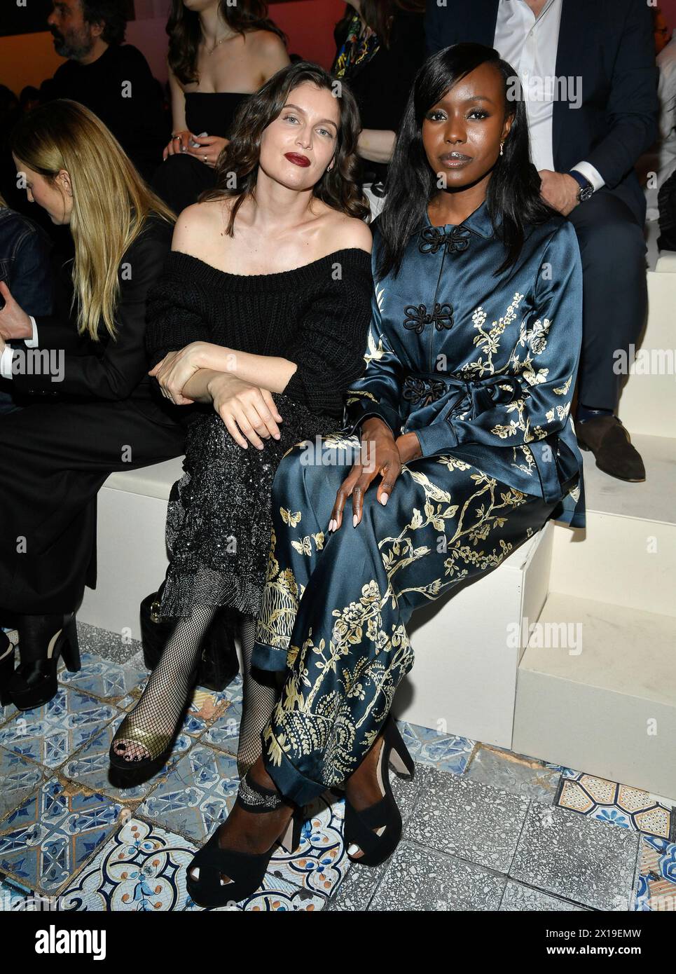 Laetitia Casta, left, and Anna Diop attend the Dior Pre-Fall 2024 ...