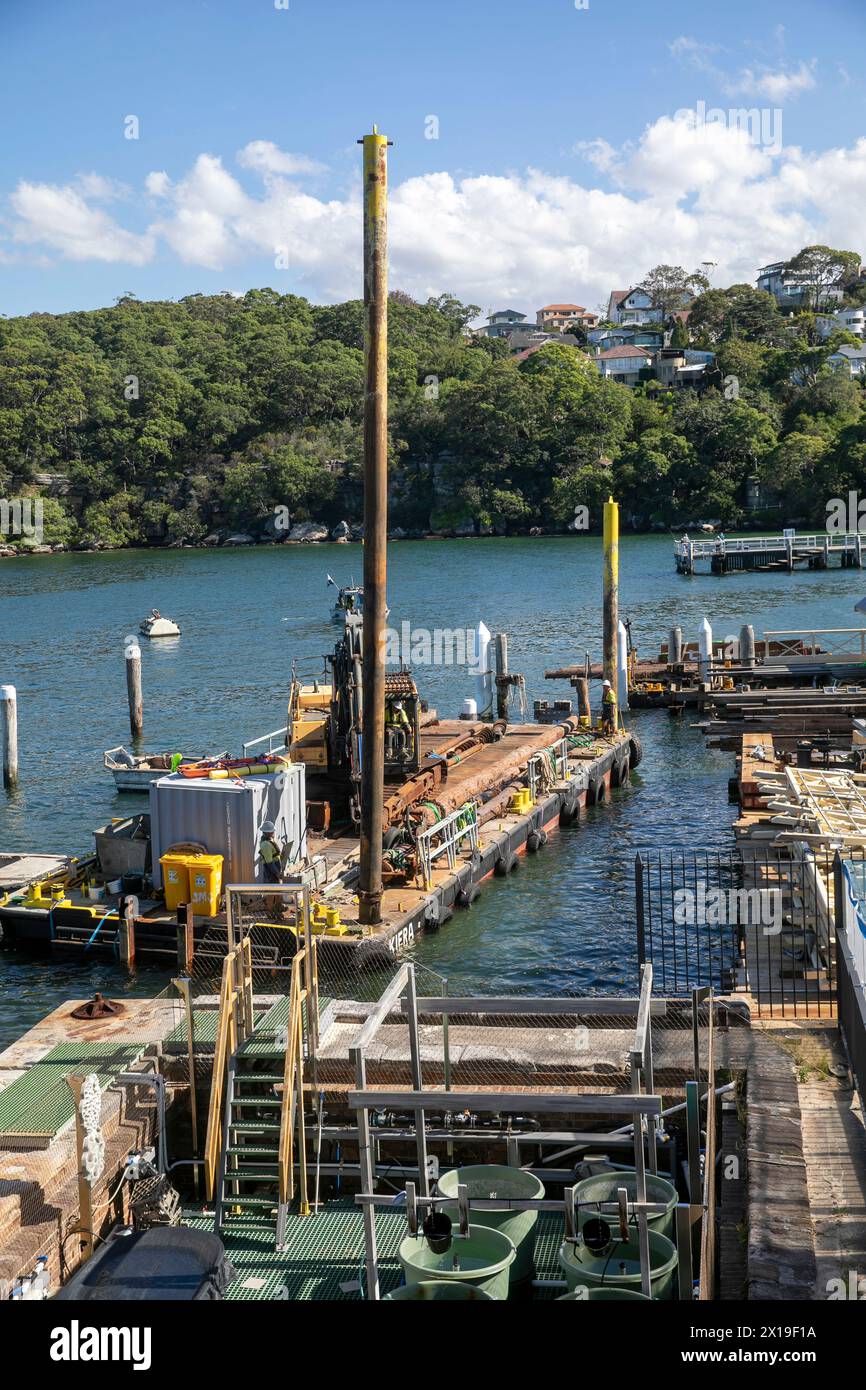Chowder Bay Sydney Australia, construction works underway to replace ...