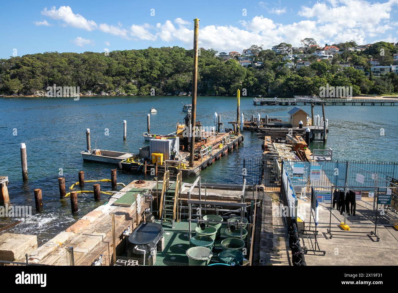 Chowder Bay Sydney Australia, construction works underway to replace ...