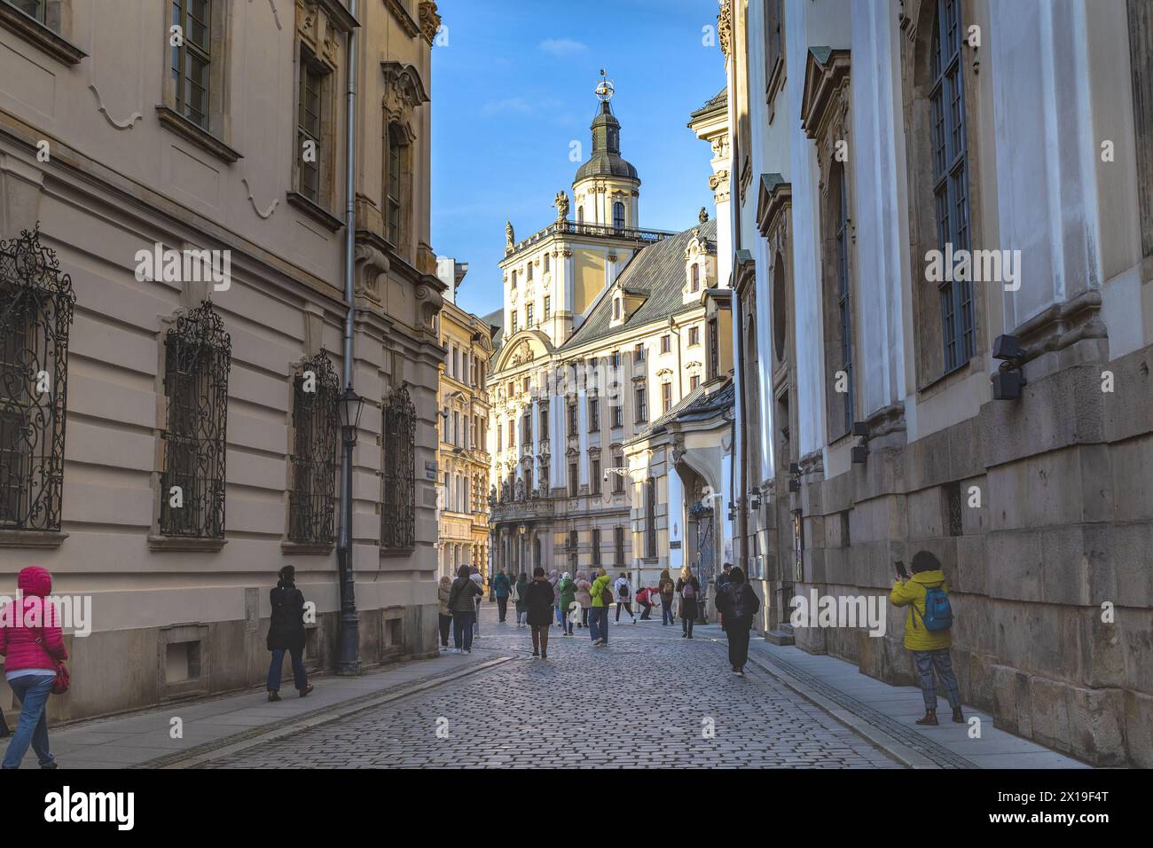 WROCLAW, POLAND - NOVEMBER 4, 2023: This is the passage to University ...