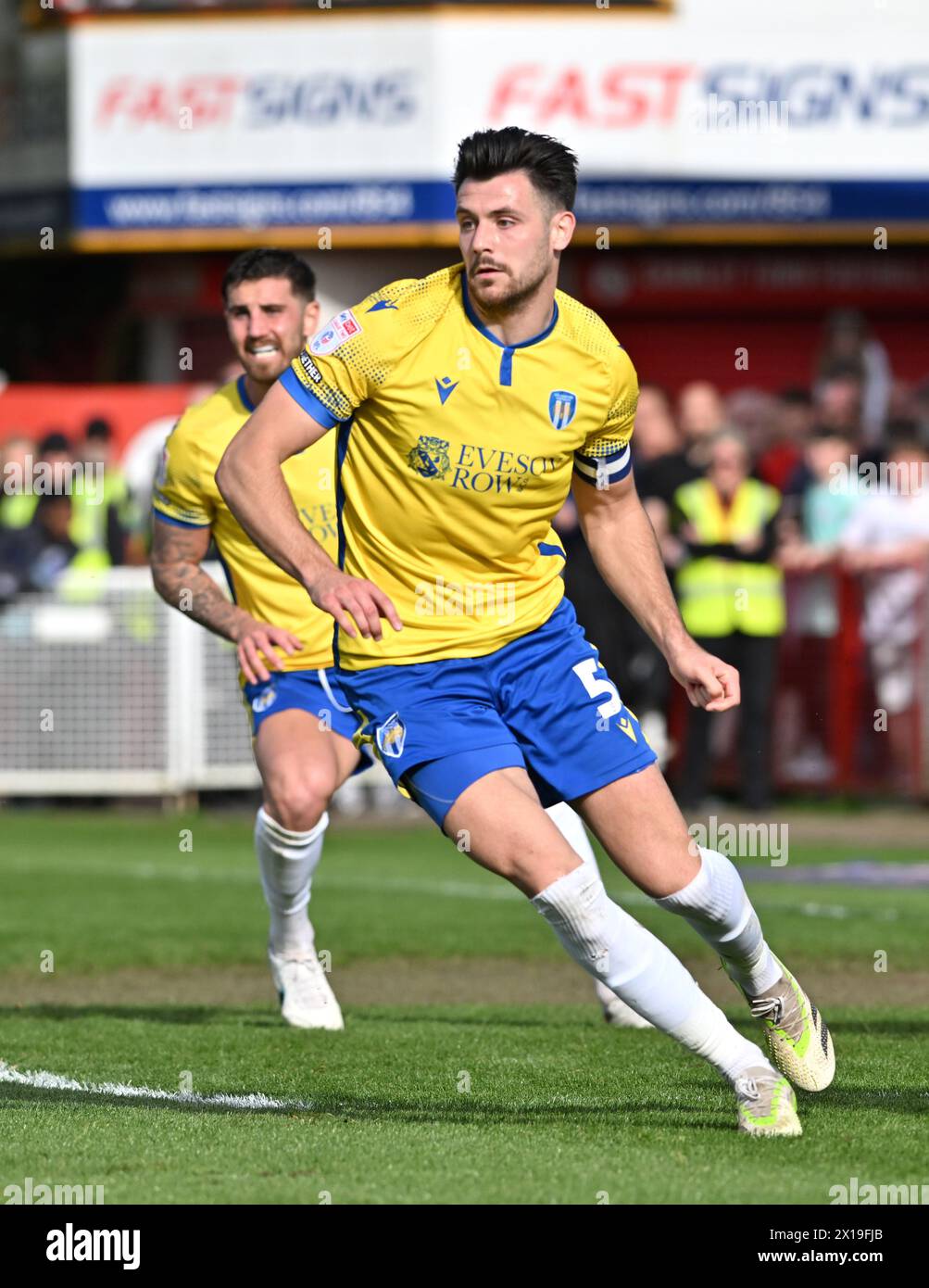 Connor Hall of Colchester during the Sky Bet EFL League Two match ...