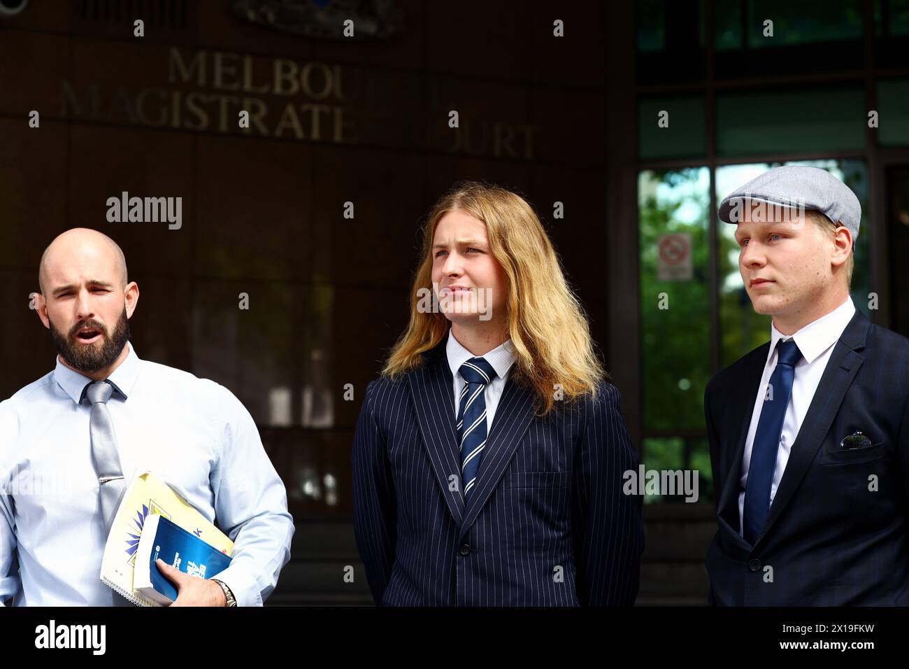 Melbourne, Australia. 16th Apr, 2024. L R Thomas Sewell, Michael Nelson ...