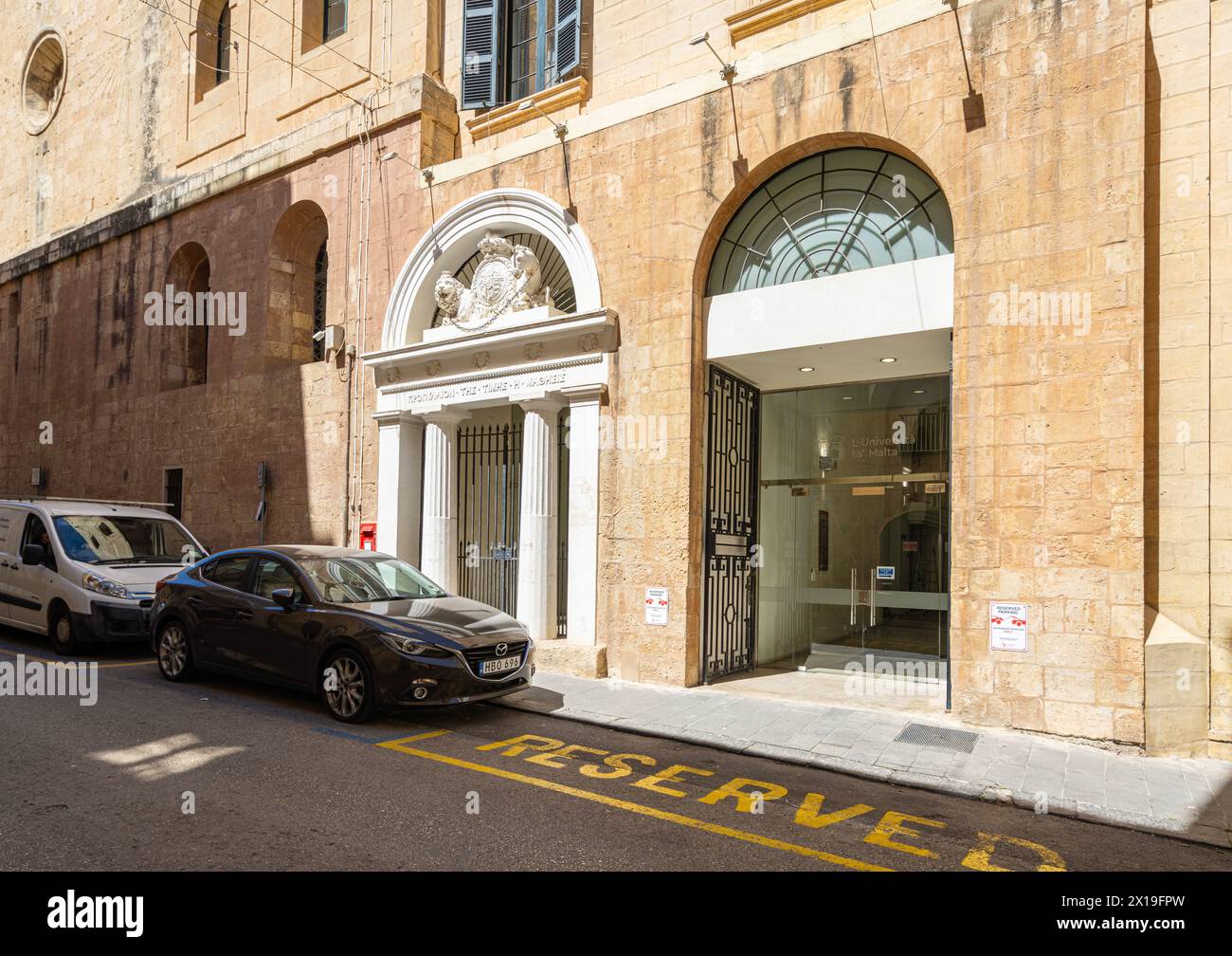Valletta, Malta, April 03, 2024. the entrance to the University of ...