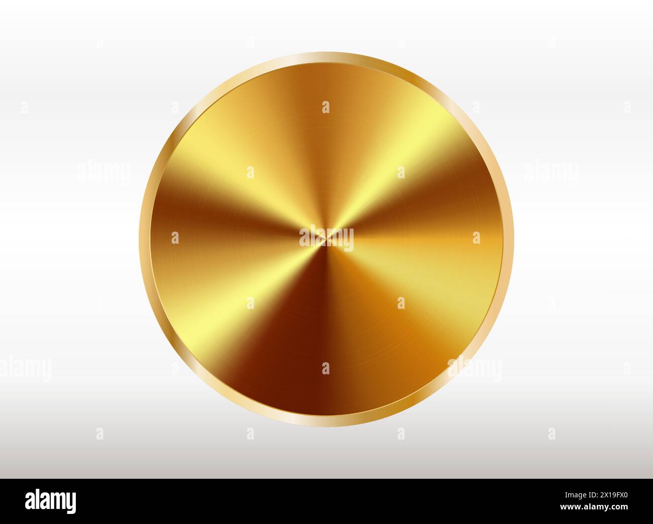 Round metal button or knob. Realistic gold or brass texture.3d vector ...