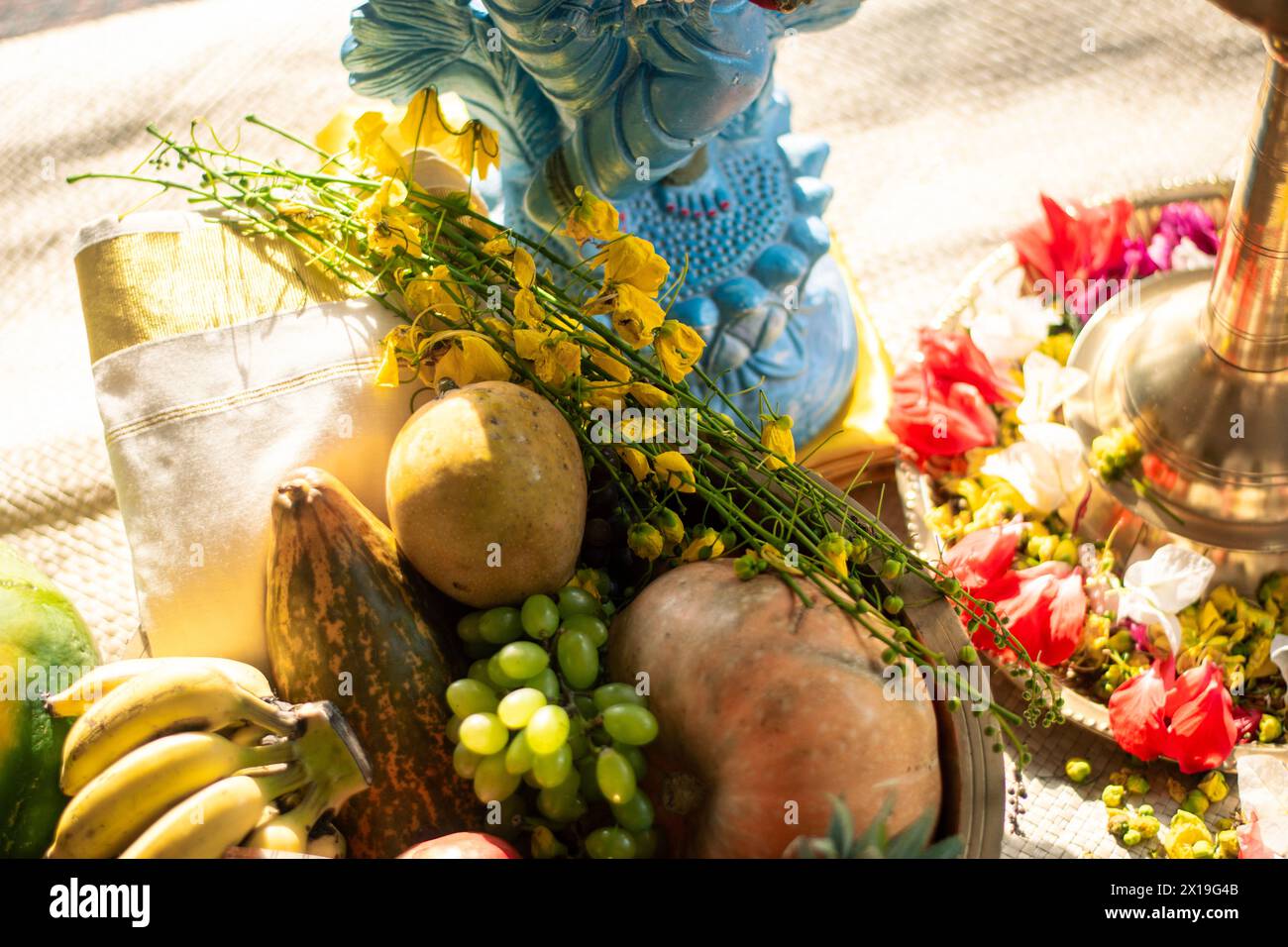 A Picture of Vishu kani which is an offering given to god during the ...