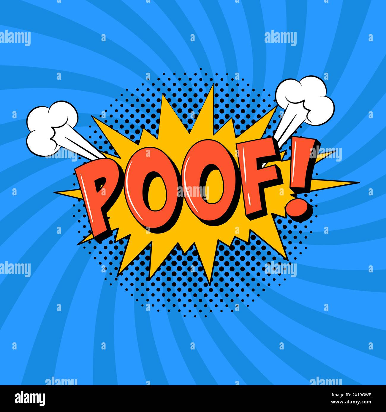Poof comic speech bubble in trendy pop art style. Bright cartoon message Stock Vector Image ...