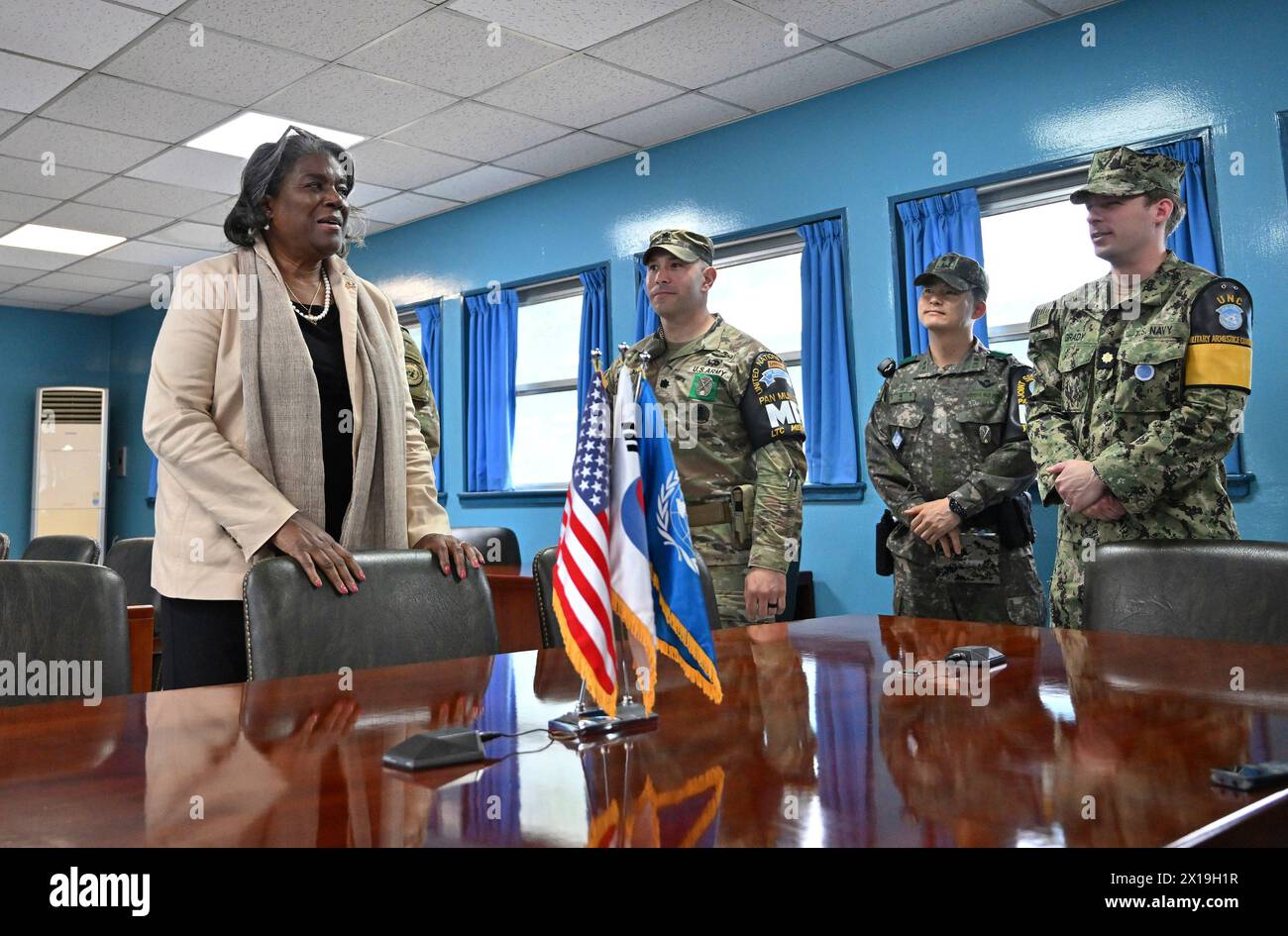 U.S. Ambassador to the United Nations Linda Thomas-Greenfield, left ...