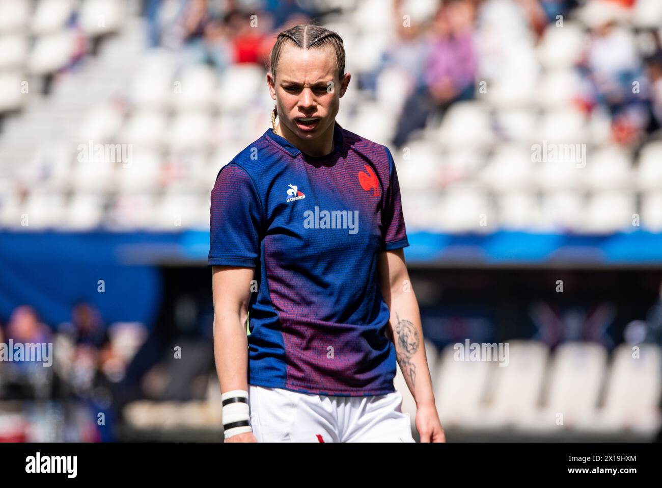 Marine Menager of France warms up ahead of the Women's Six Nations 2024 ...
