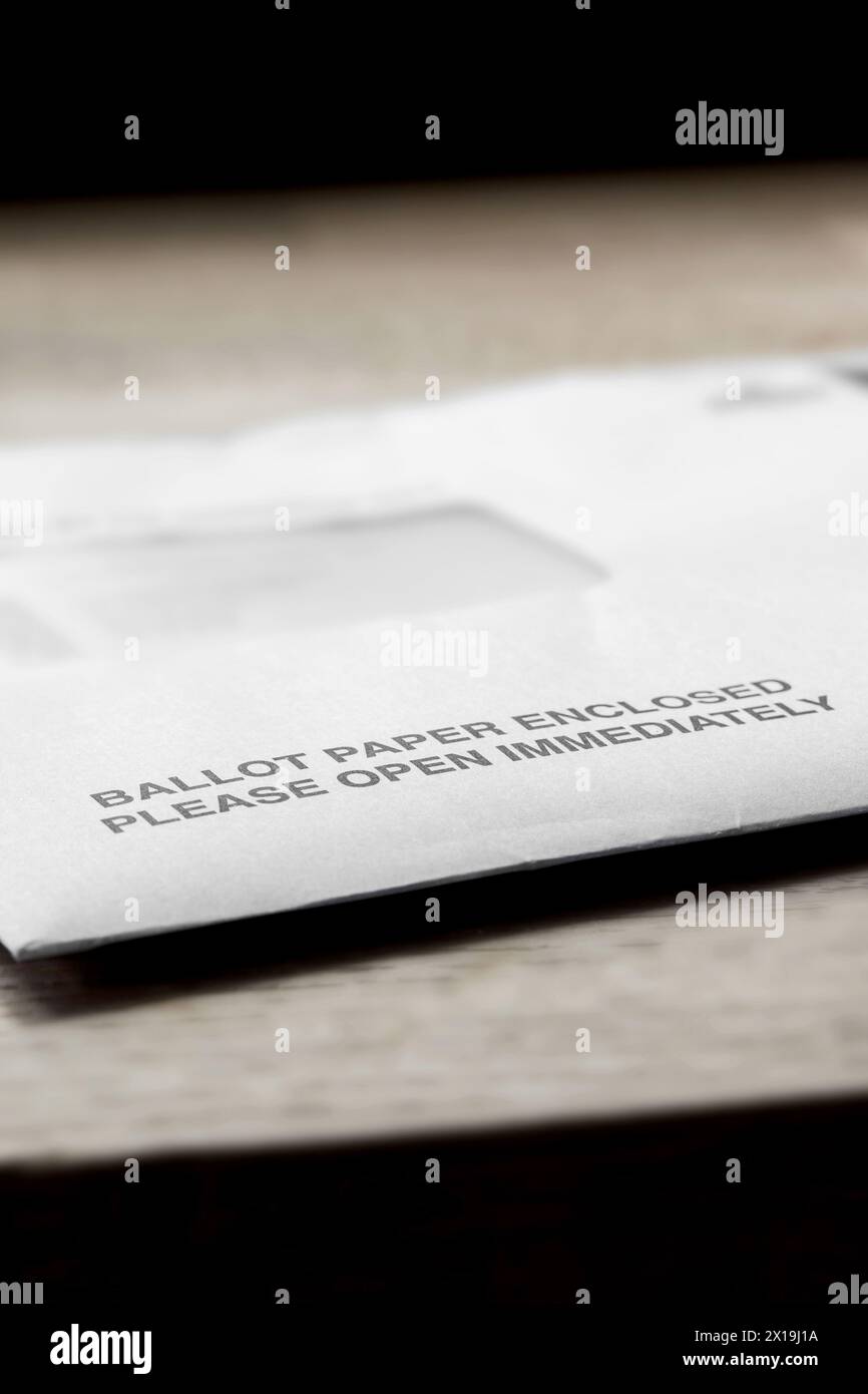 Ballot paper postal vote letter for the Local Elections in England. On ...