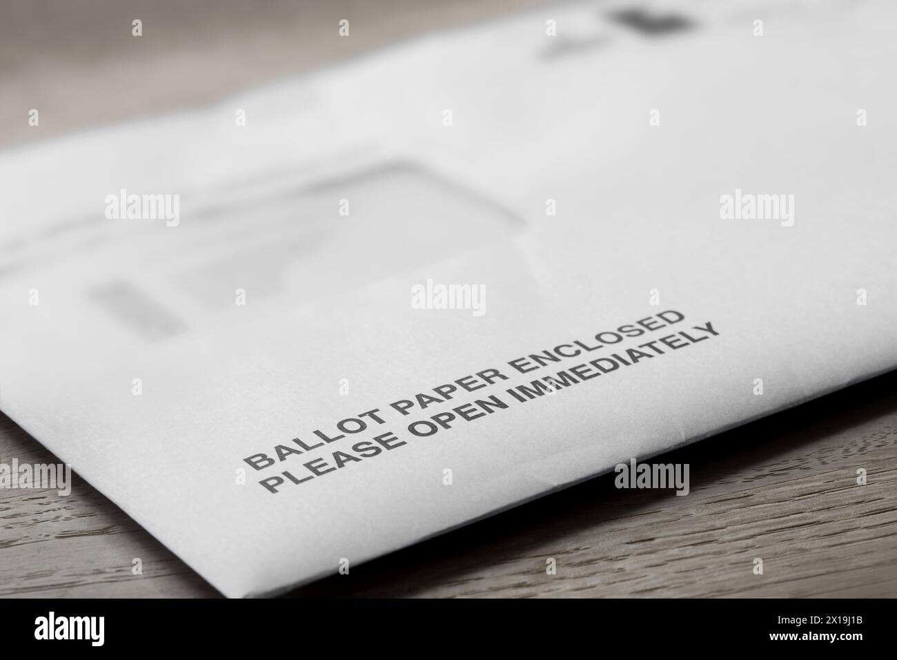 Ballot paper postal vote letter for the Local Elections in England. On ...