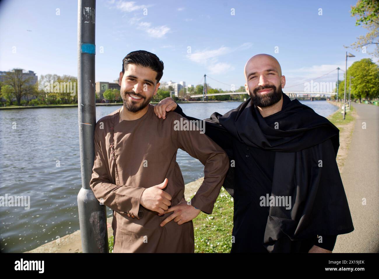Frankfurt, Germany, April 10, 2024. Afghani men in Afghani costumes ...