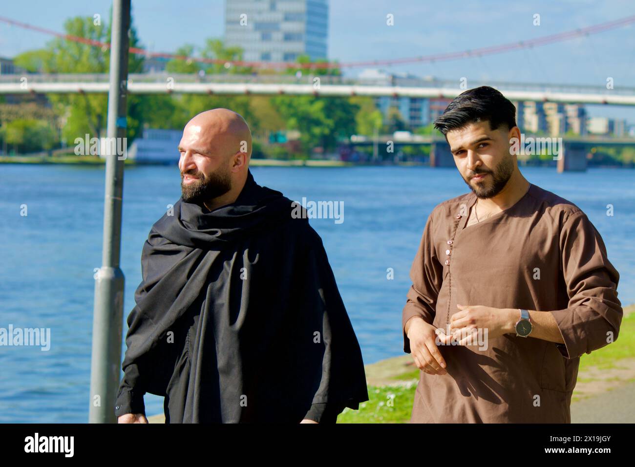 Frankfurt, Germany, April 10, 2024. Afghani men in Afghani costumes ...