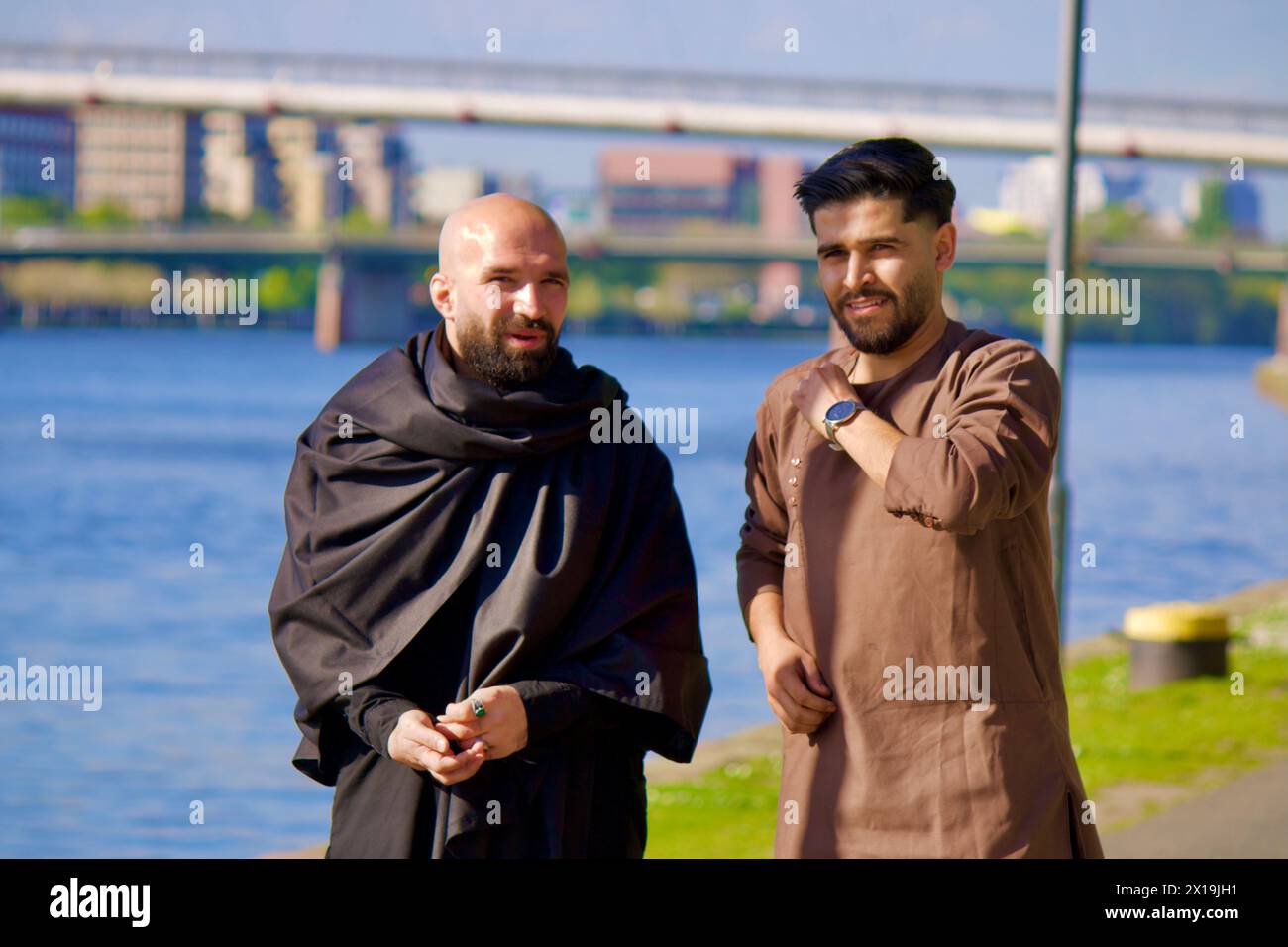 Frankfurt, Germany, April 10, 2024. Afghani men in Afghani costumes ...