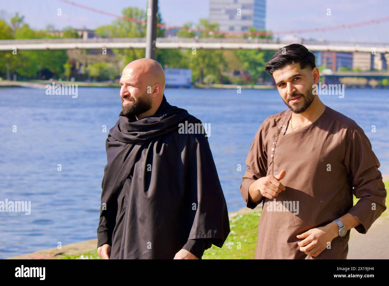 Frankfurt, Germany, April 10, 2024. Afghani men in Afghani costumes ...