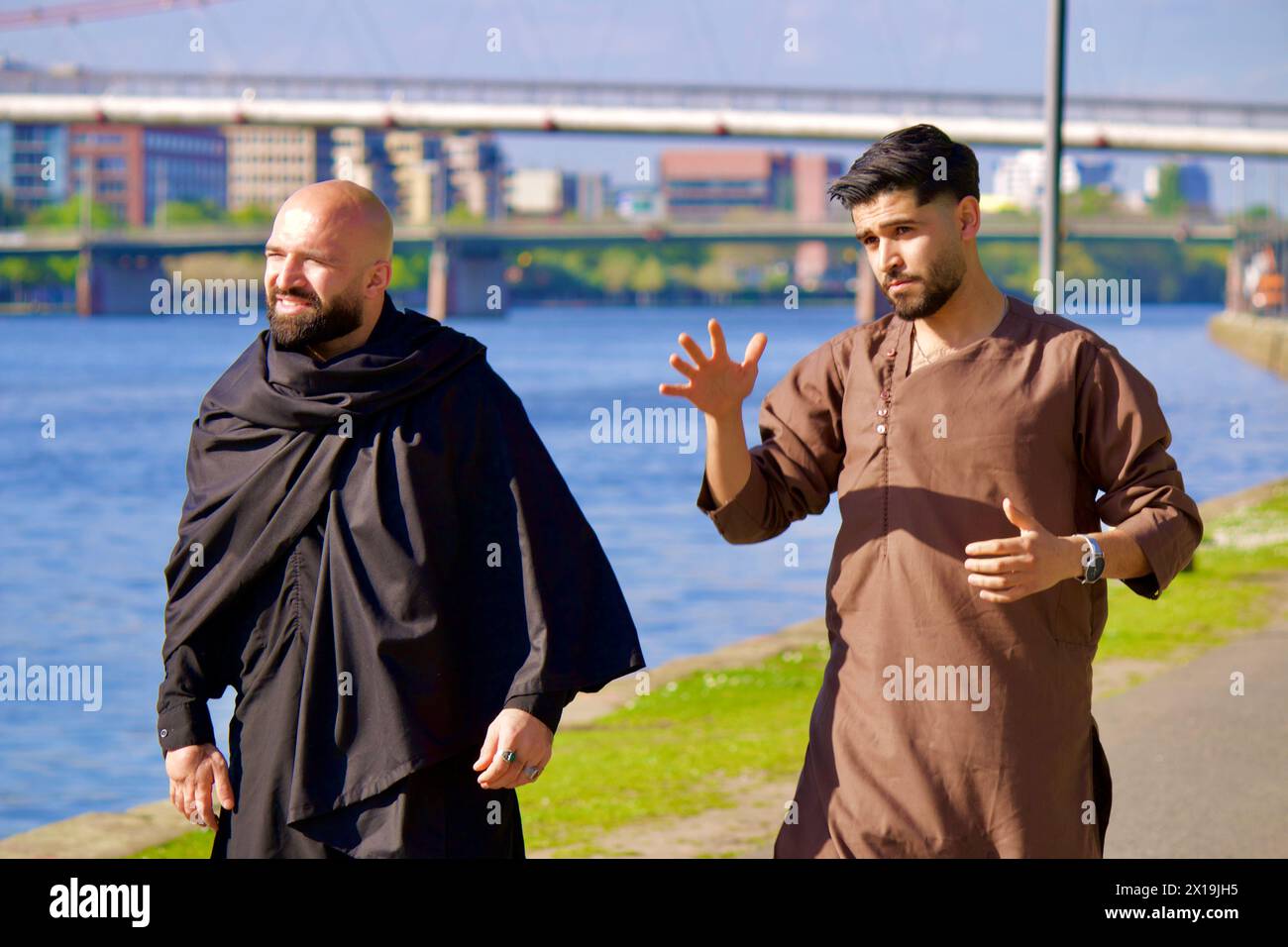 Frankfurt, Germany, April 10, 2024. Afghani men in Afghani costumes ...