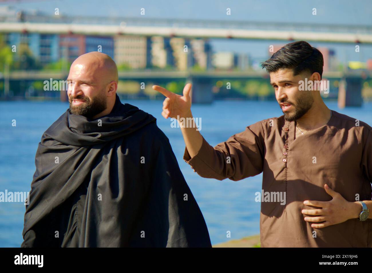 Frankfurt, Germany, April 10, 2024. Afghani men in Afghani costumes ...