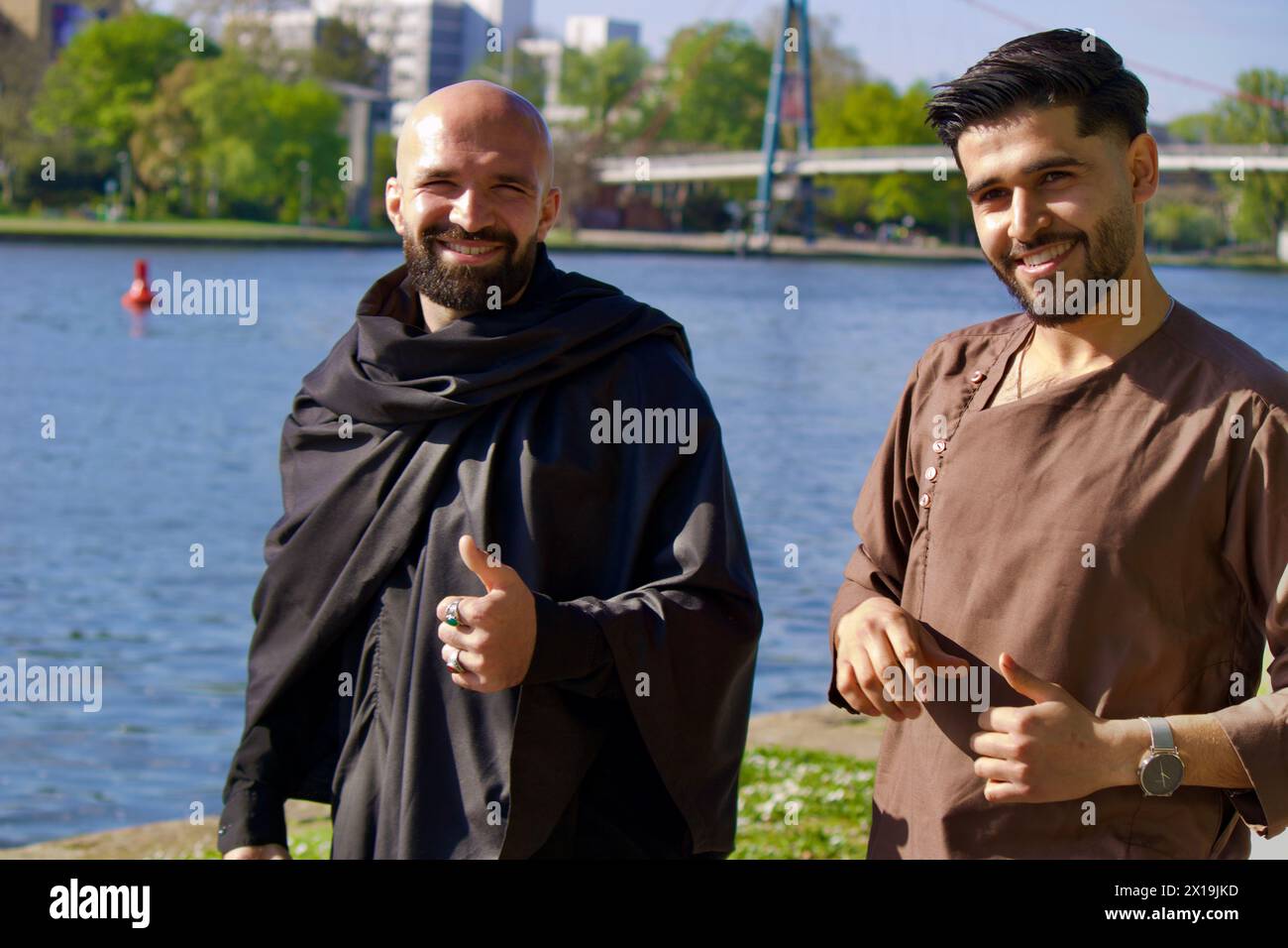 Frankfurt, Germany, April 10, 2024. Afghani men in Afghani costumes ...