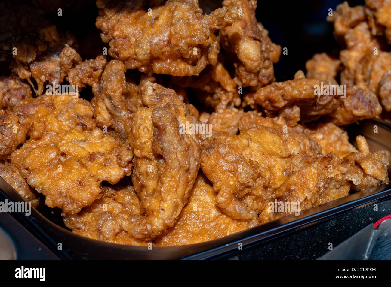 Korean food, asian fast food, fermented chicken pieces deep fried in ...