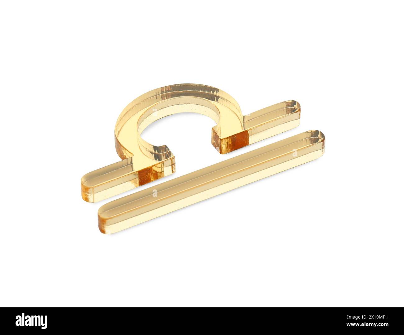 Zodiac sign. Golden Libra symbol isolated on white Stock Photo - Alamy