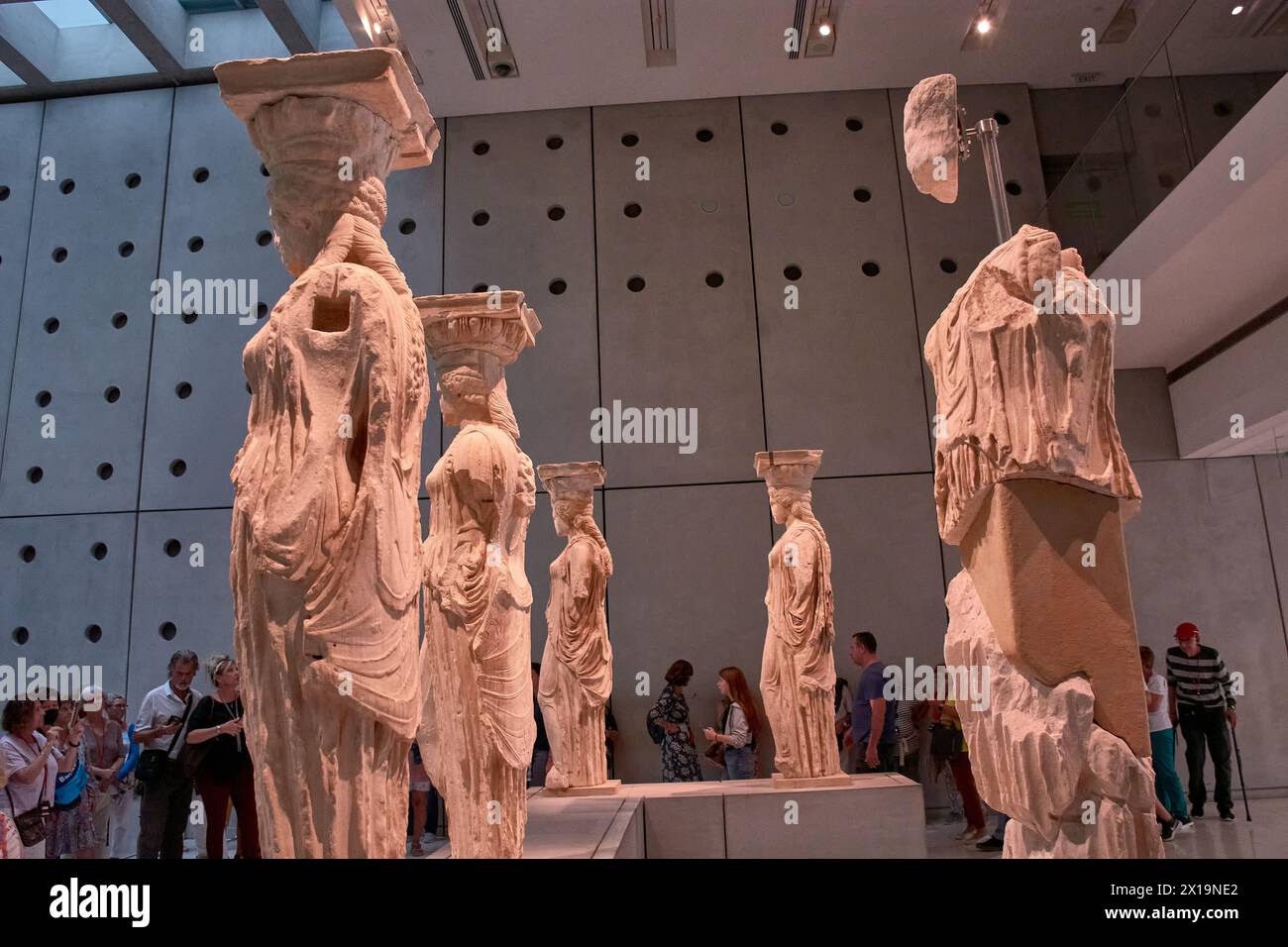 Athens, Greece; October, 13,2022: The authentic caryatids, from the ...