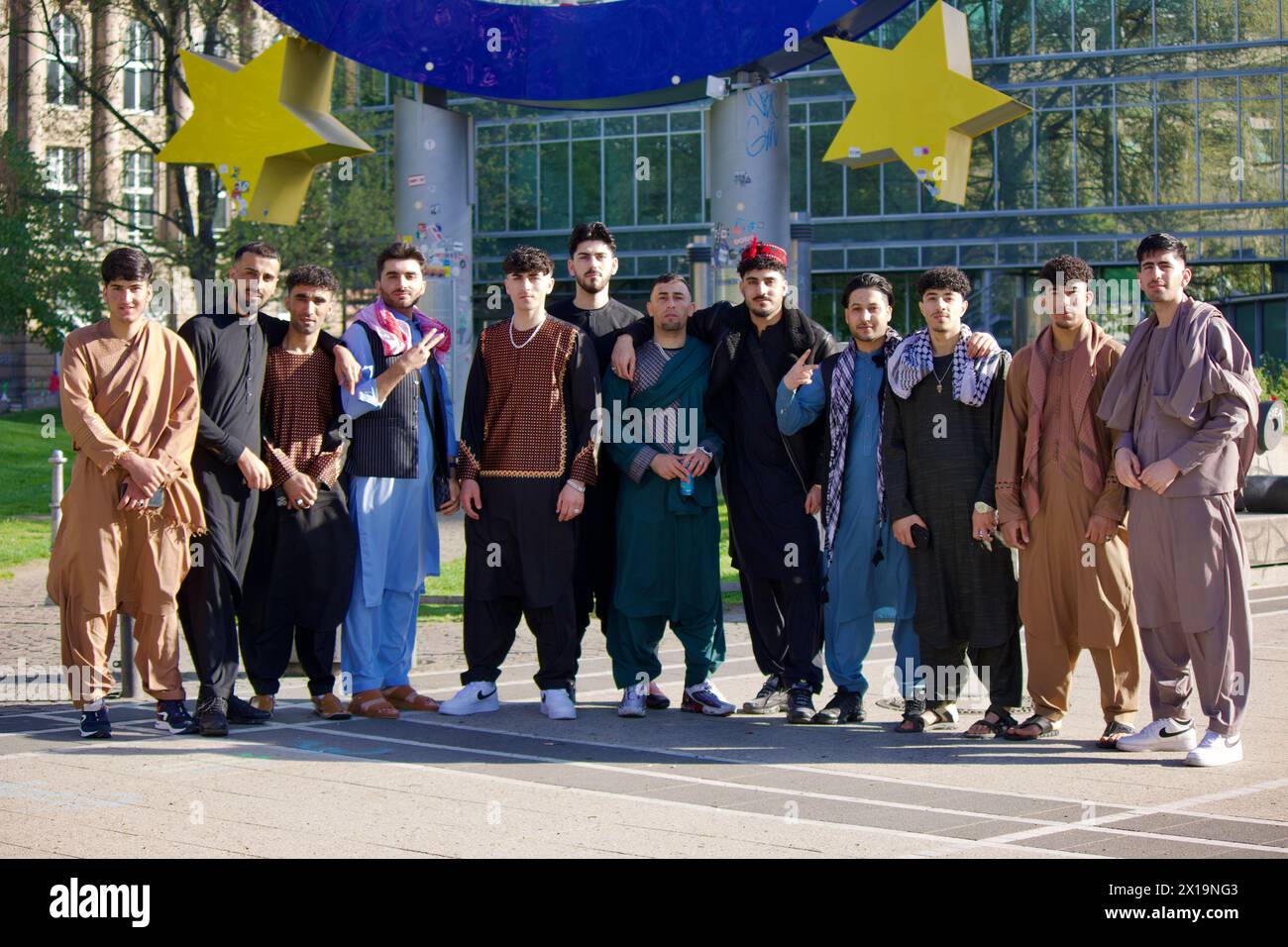 Frankfurt, Germany, April 10, 2024. Afghani men in Afghani costumes ...