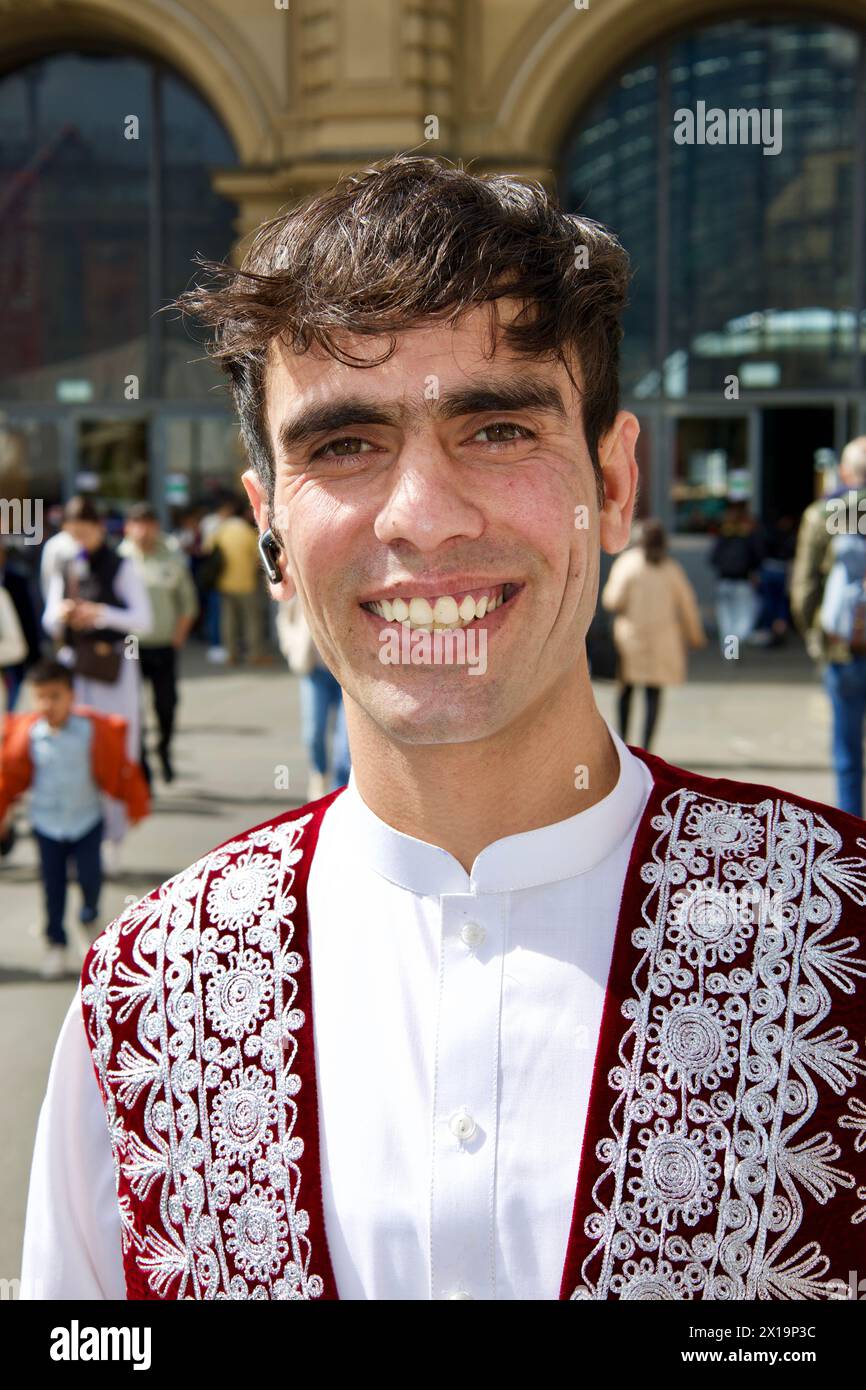 Frankfurt, Germany, April 10, 2024. Muslims roam the city to enjoy the ...