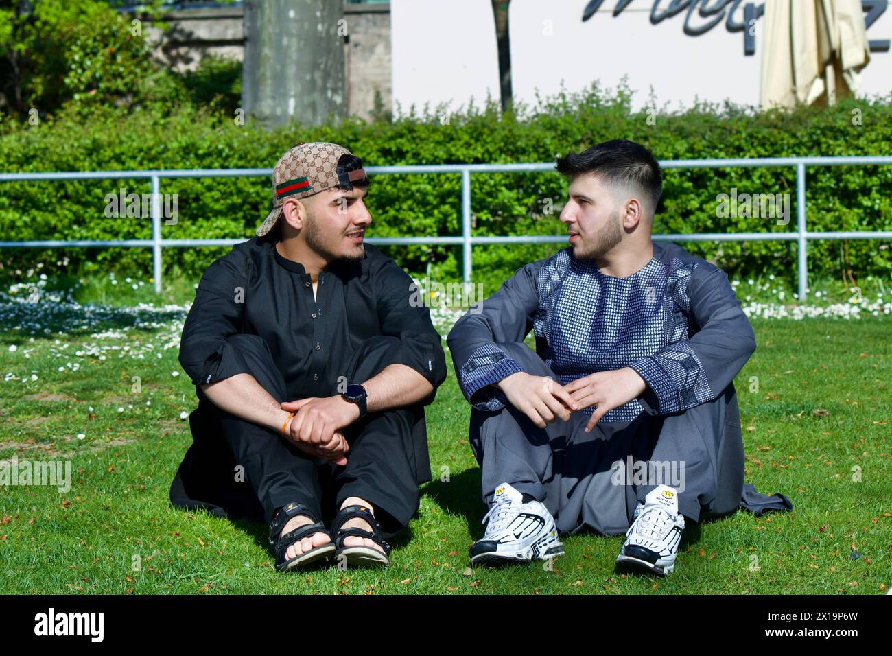 Frankfurt, Germany, April 10, 2024. Muslims roam the city to enjoy the ...