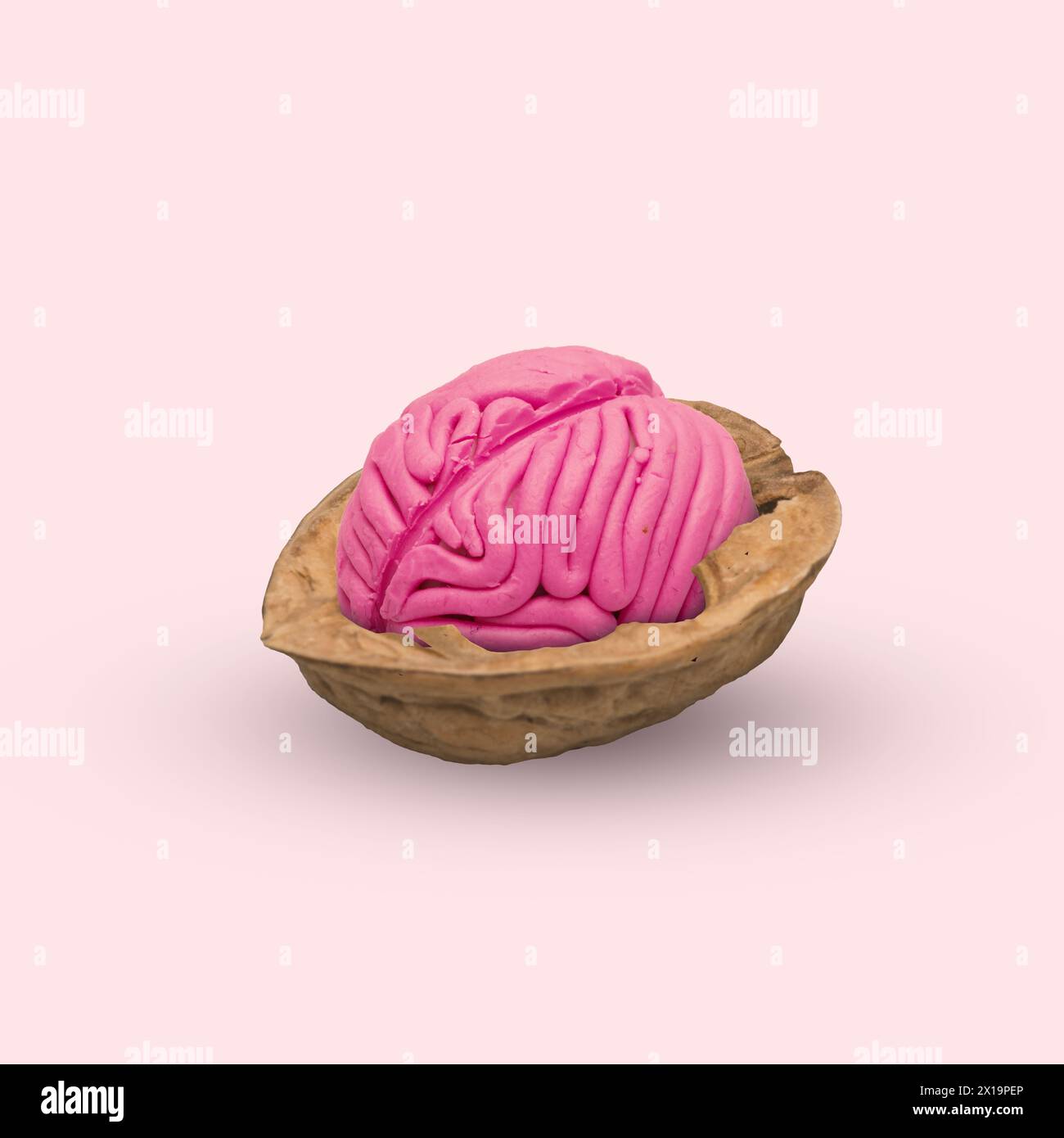 Contemporary art collage. Human brains in nutshell. Importance of ...