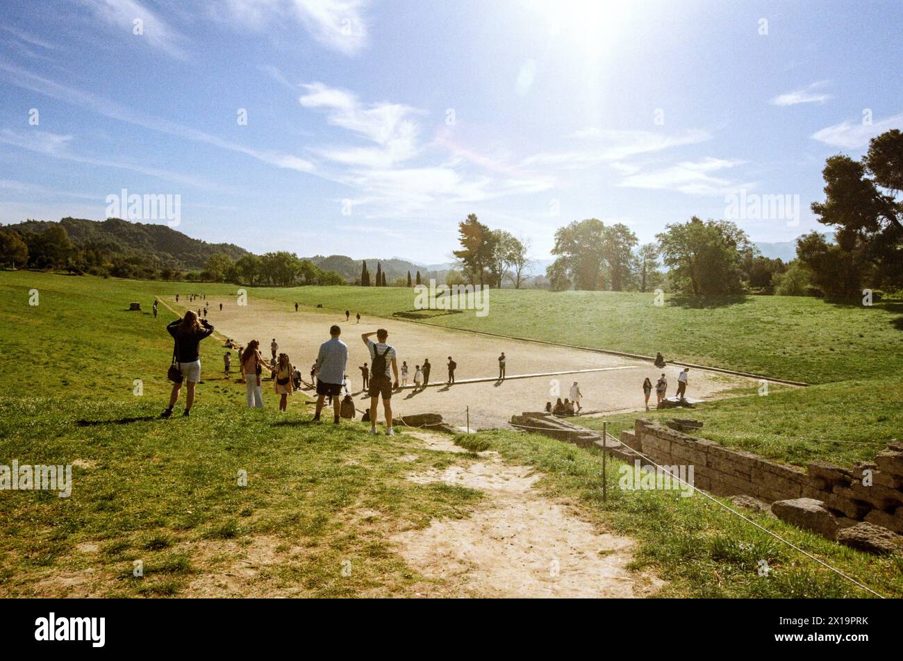 Ancient Olympic stadium, Olympia, Peloponnese, Greece. Ancient Olympia ...