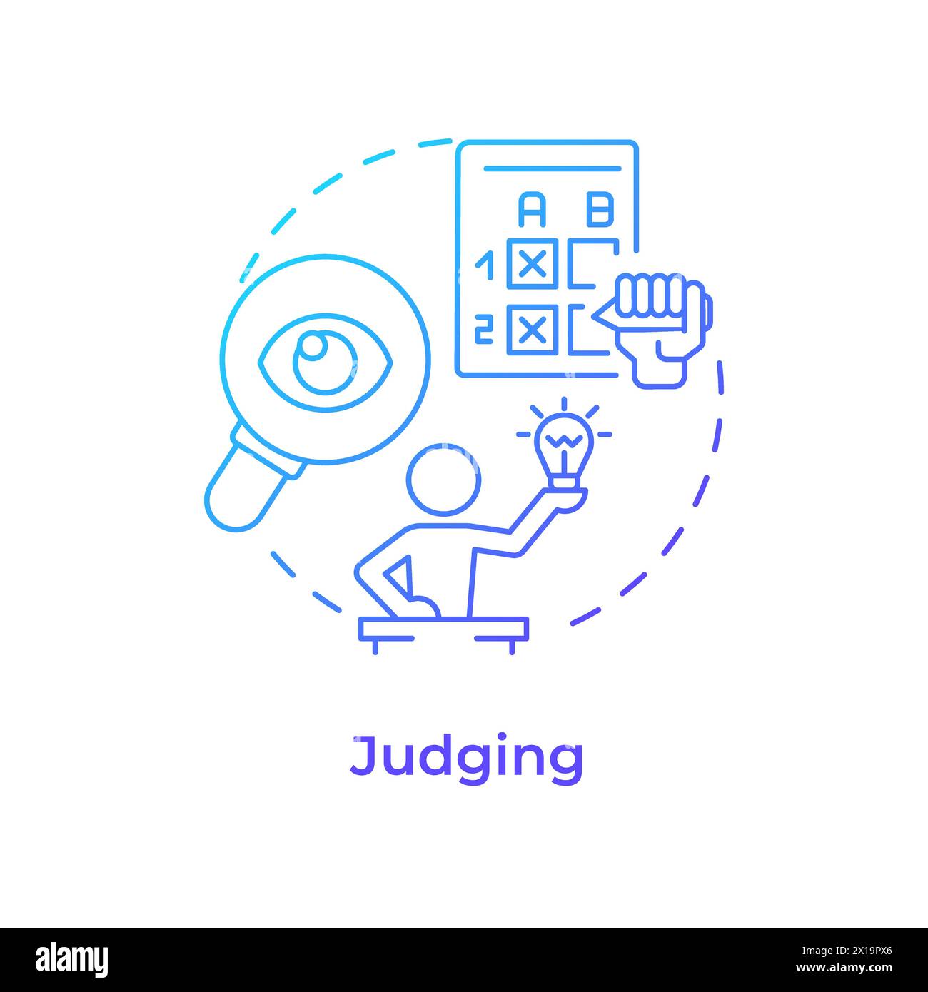 Judging blue gradient concept icon Stock Vector Image & Art - Alamy