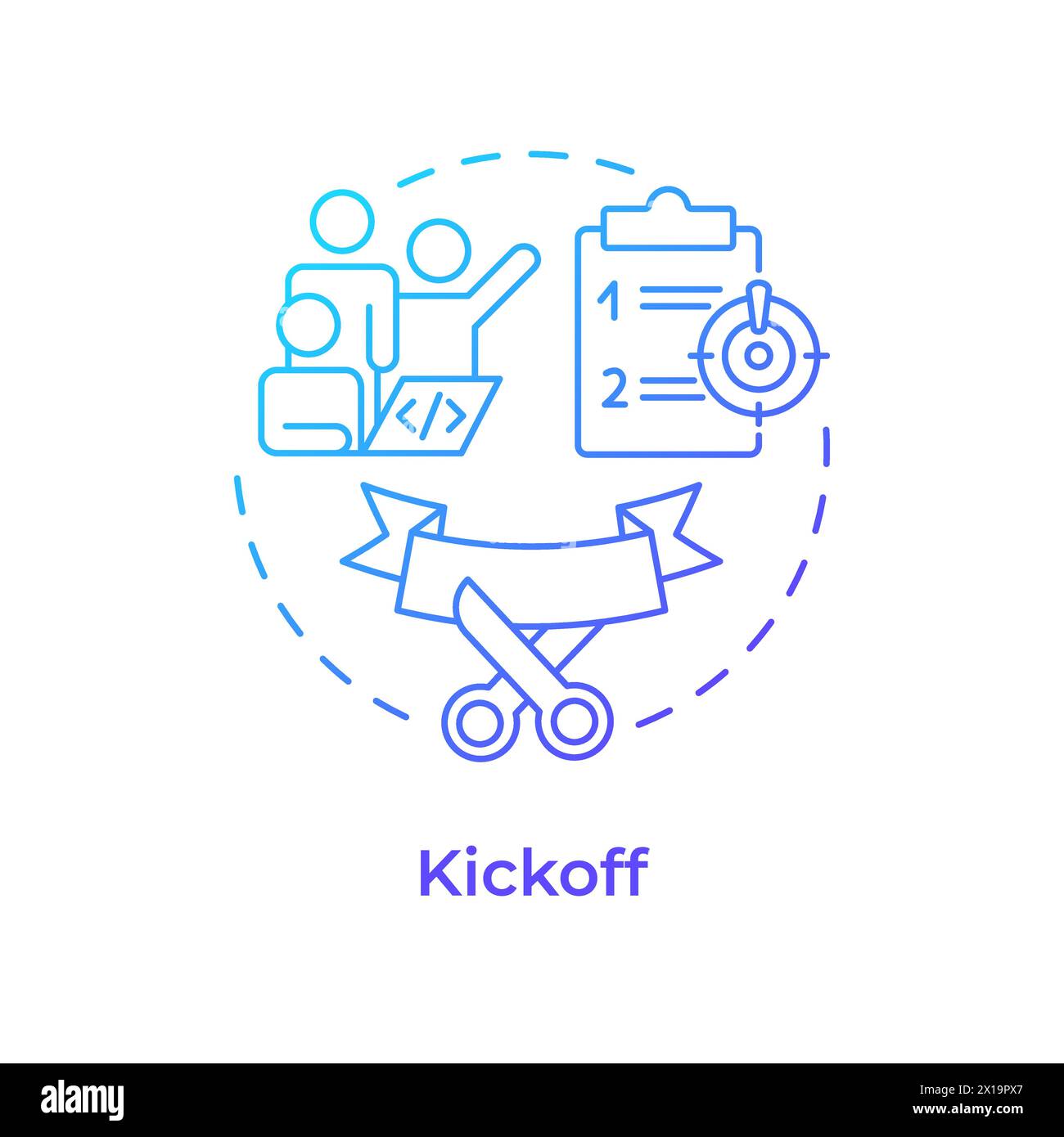 Kickoff blue gradient concept icon Stock Vector Image & Art - Alamy