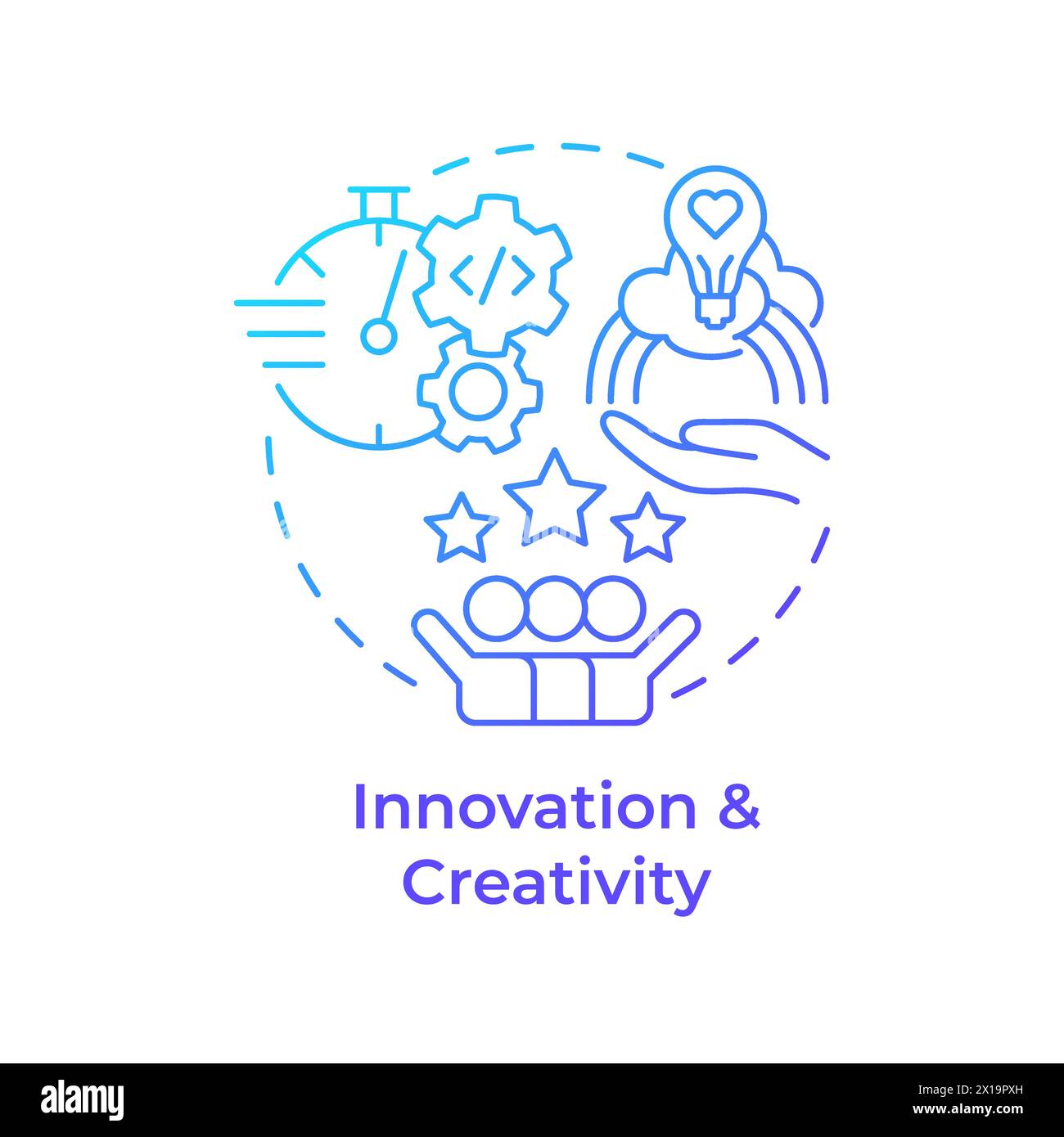 Innovation and creativity blue gradient concept icon Stock Vector Image ...