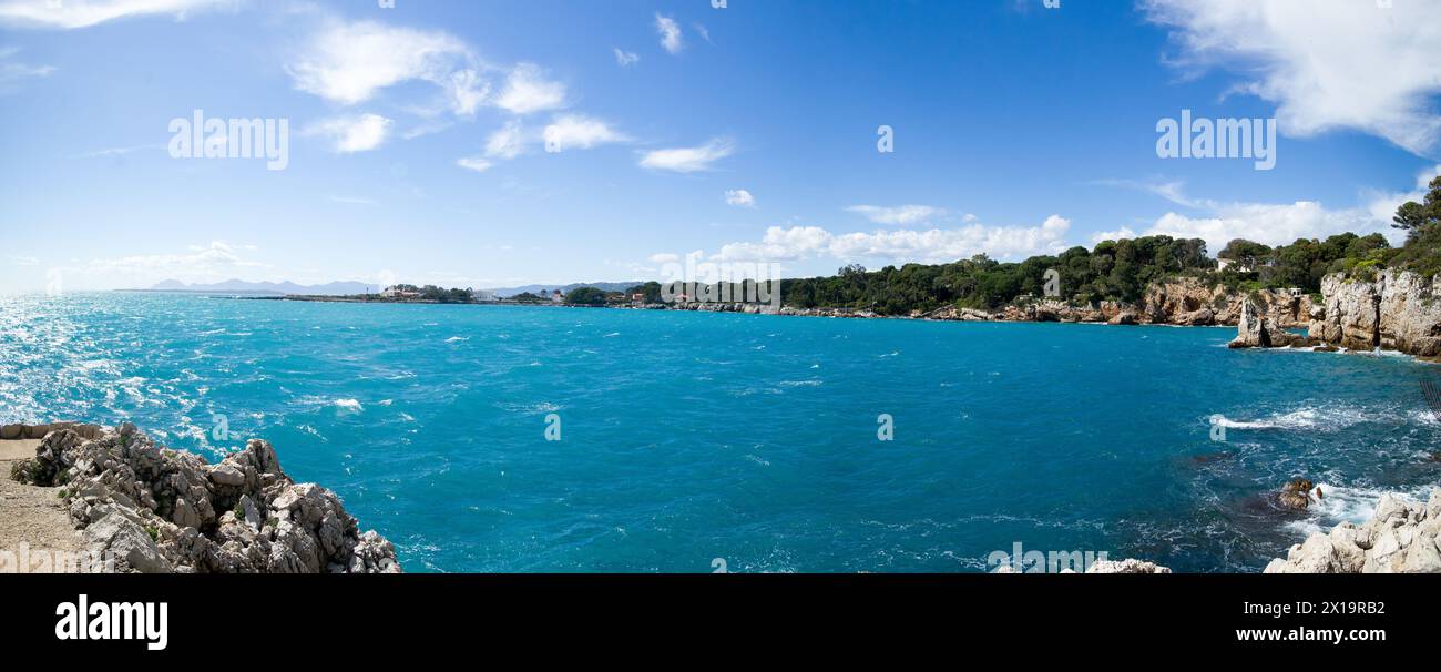 Panorama at Billionaires bay in Antibes Cap Stock Photo - Alamy