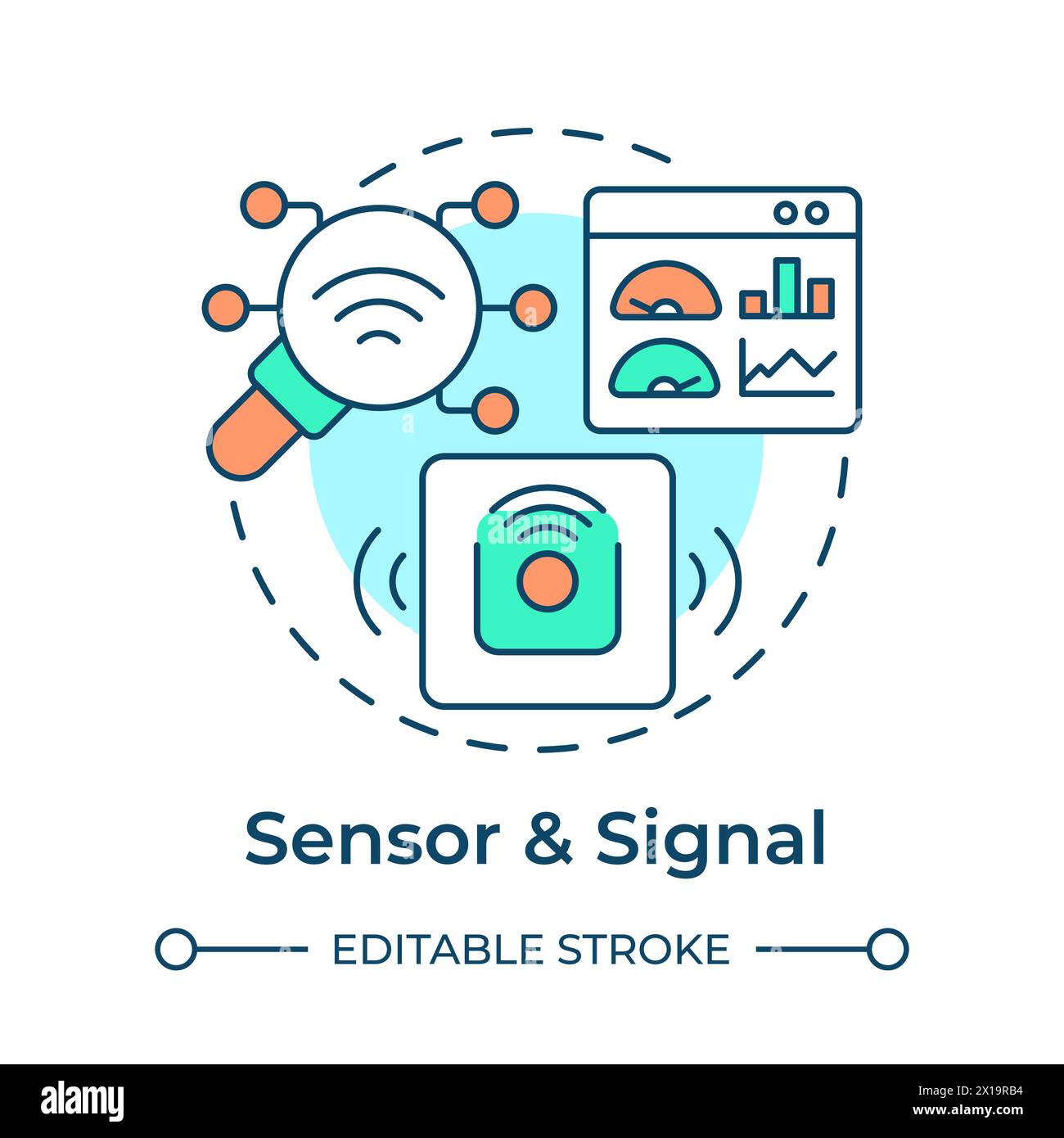 Sensor And Signal Multi Color Concept Icon Stock Vector Image And Art Alamy