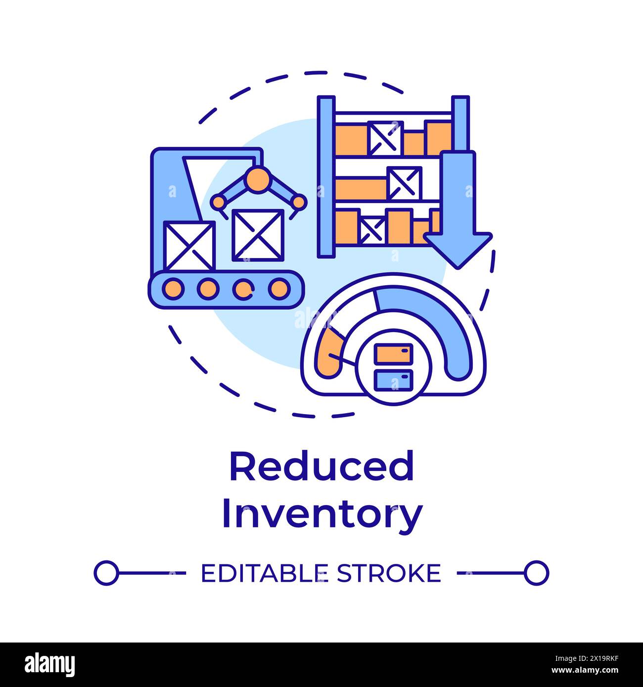 Reduced inventory multi color concept icon Stock Vector Image & Art - Alamy