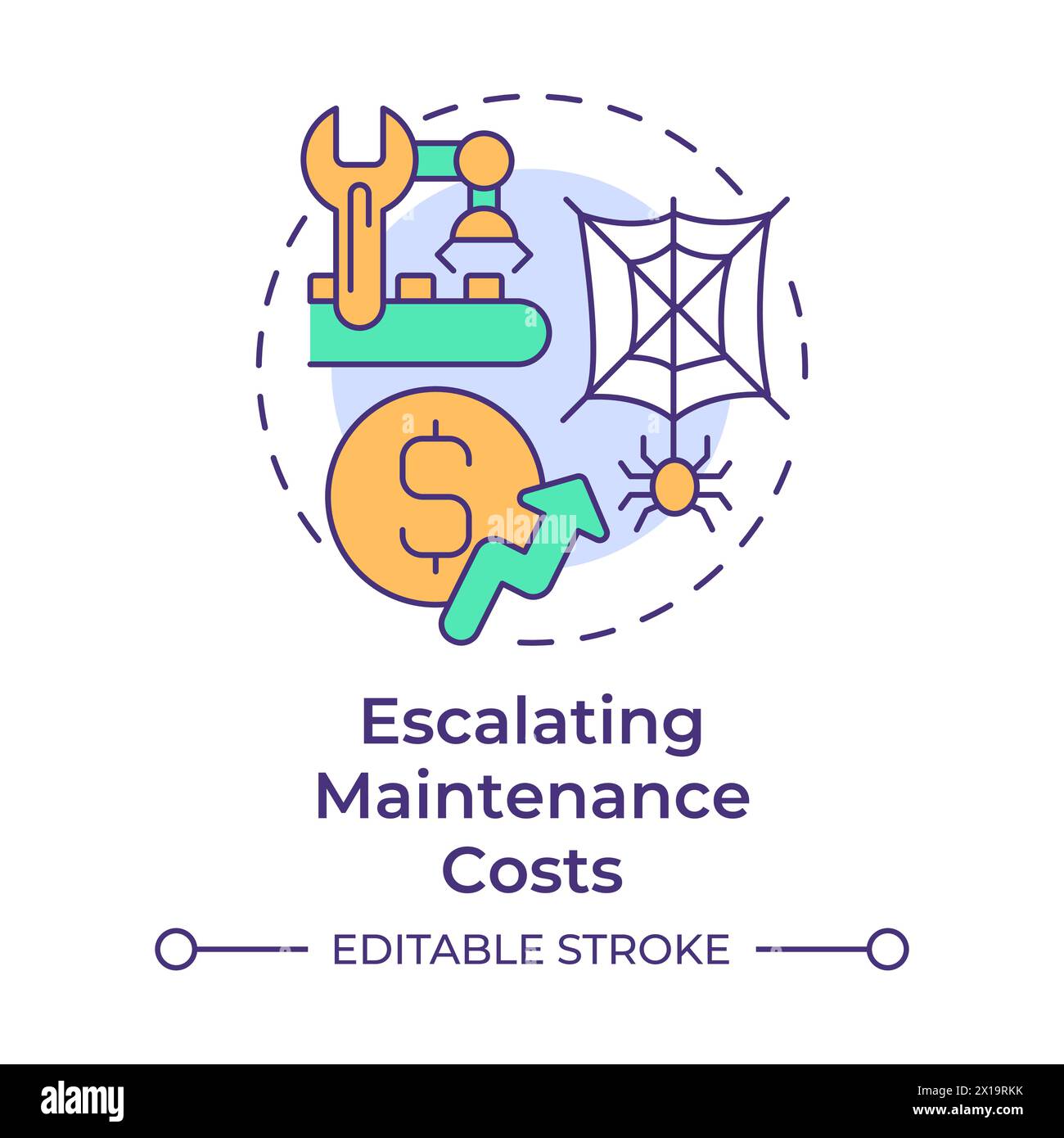 Escalating maintenance costs multi color concept icon Stock Vector Image & Art - Alamy