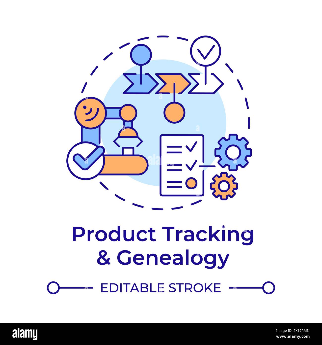 Product tracking and genealogy multi color concept icon Stock Vector ...
