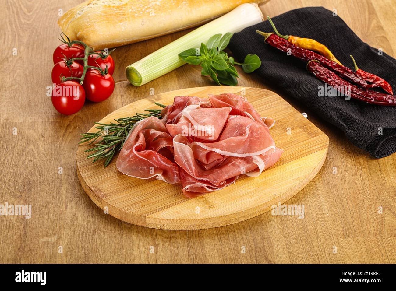Spanish cuisine pork meat Jamon crudo Stock Photo - Alamy