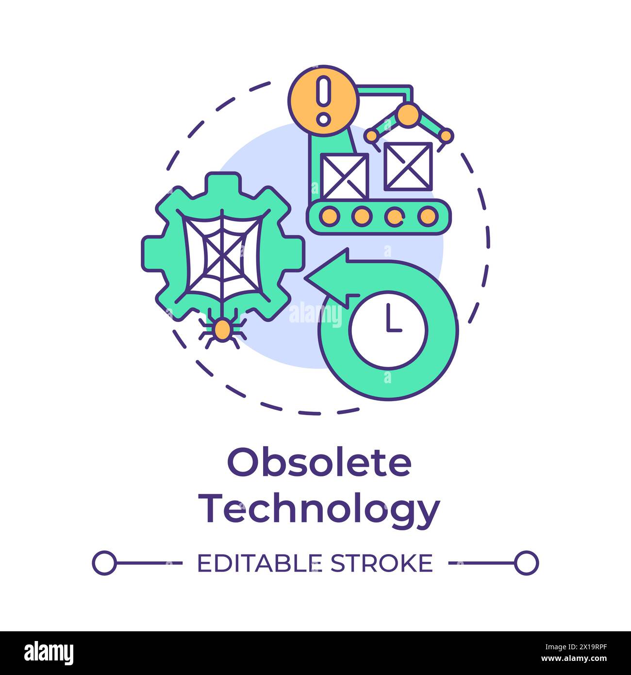 Obsolete technology multi color concept icon Stock Vector Image & Art - Alamy