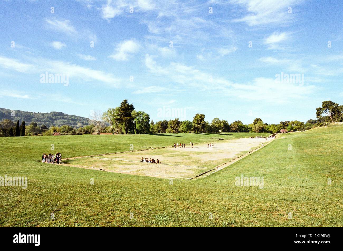 Ancient Olympic stadium, Olympia, Peloponnese, Greece. Ancient Olympia ...
