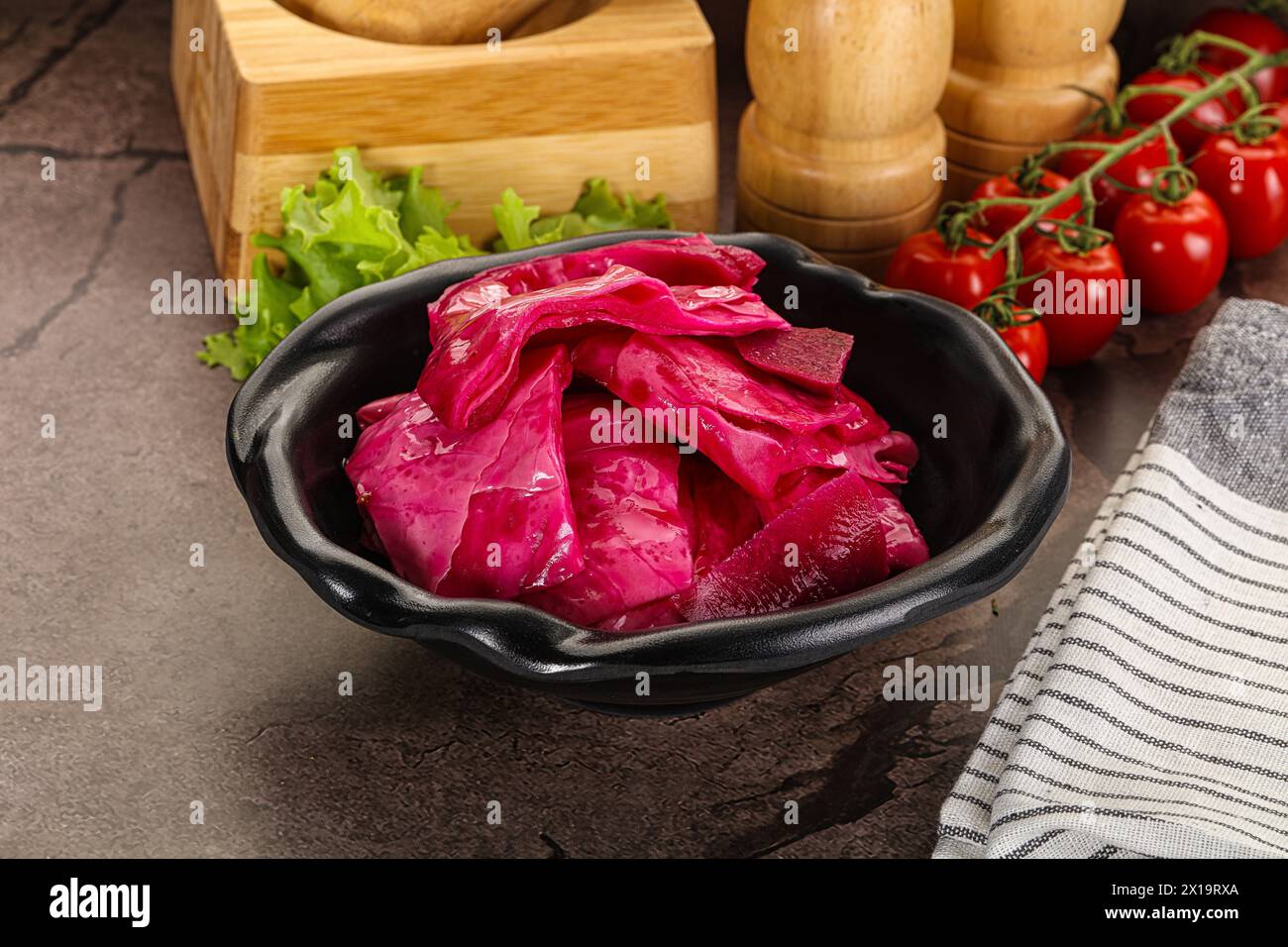 Red pickled cabbage with beetroot Sauerkraut Stock Photo - Alamy